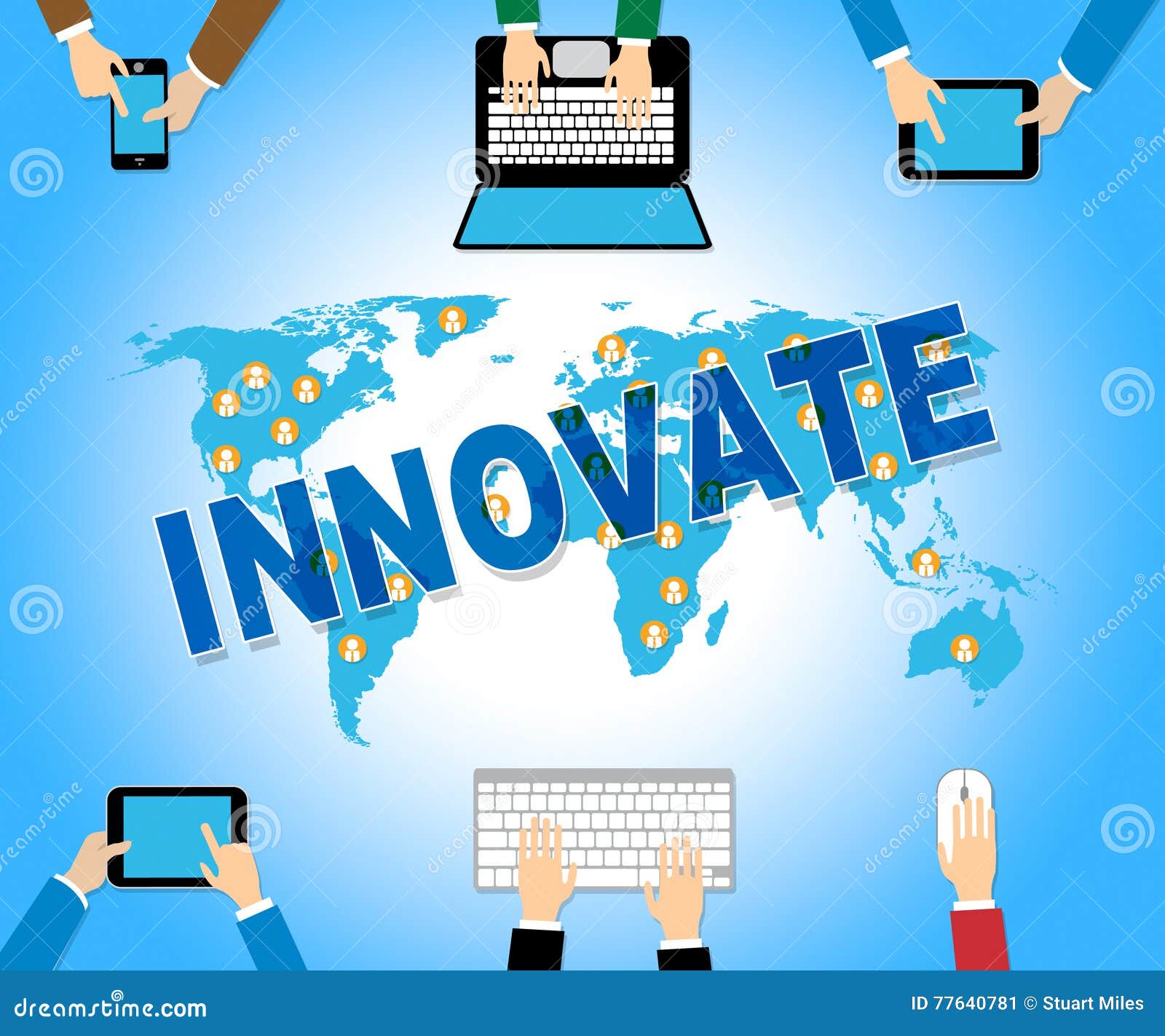 Innovate Online Indicates Web Site and Improve Stock Illustration ...