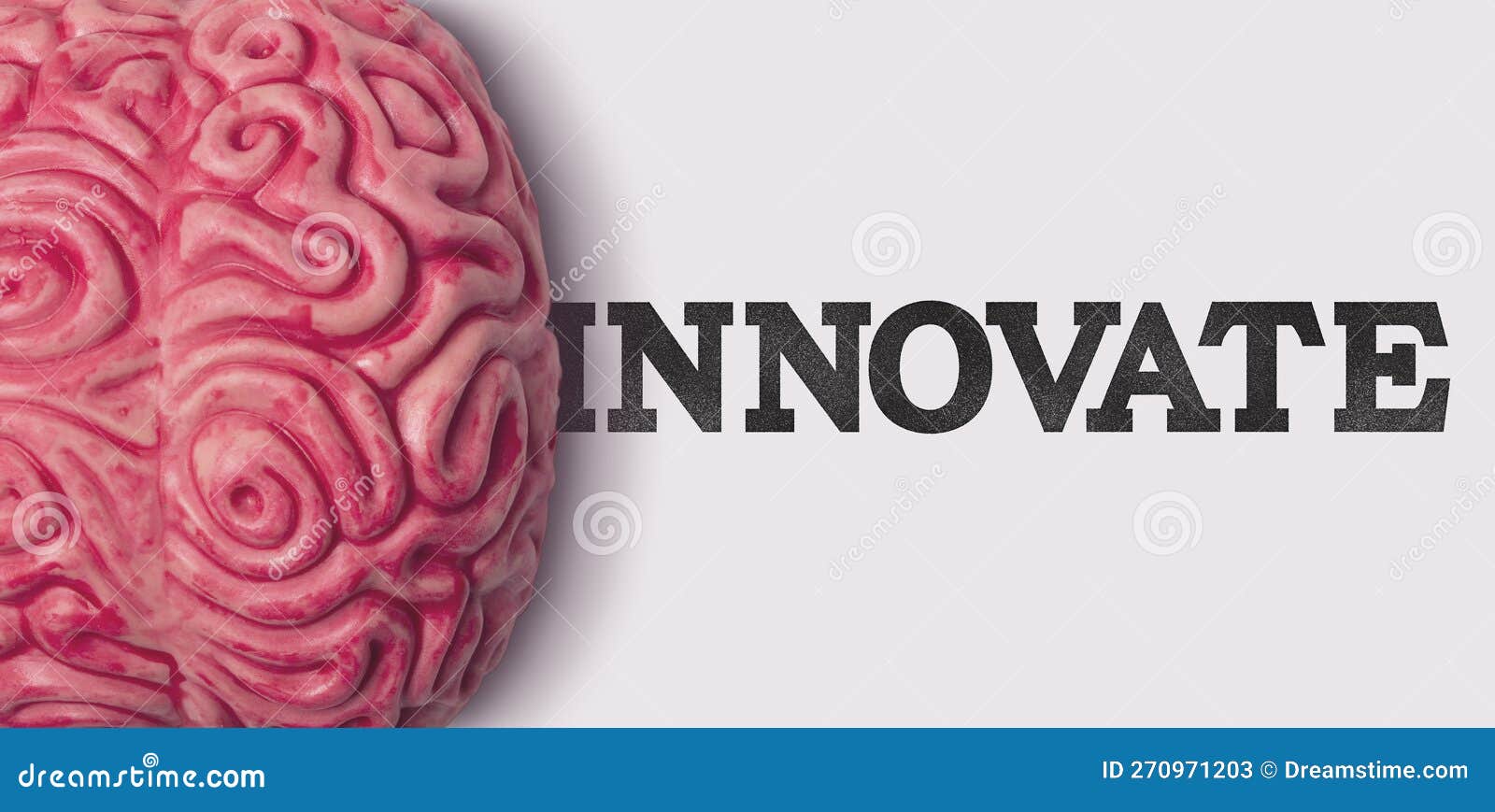 Innovate Word Next To a Human Brain Model Stock Image - Image of think ...