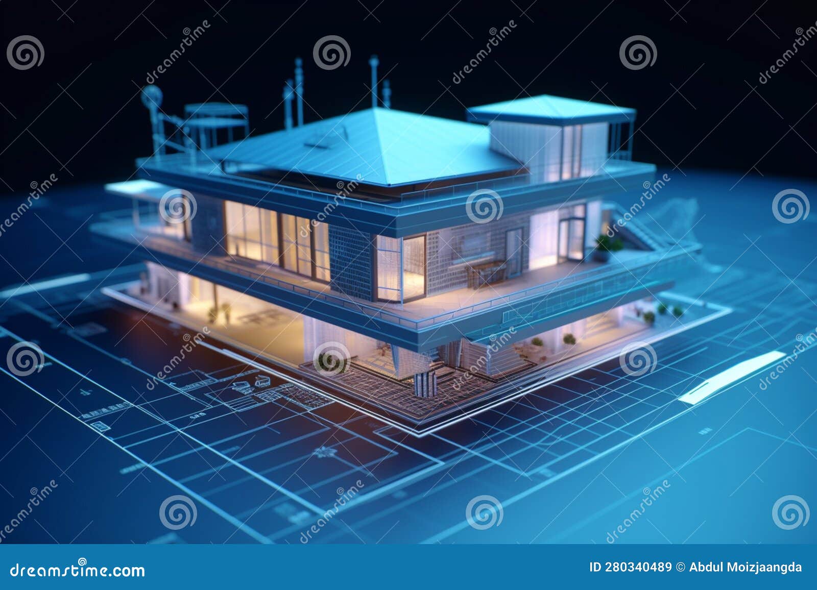 Innovating the Blueprint, Architect or Engineer Designs 3D House Model ...