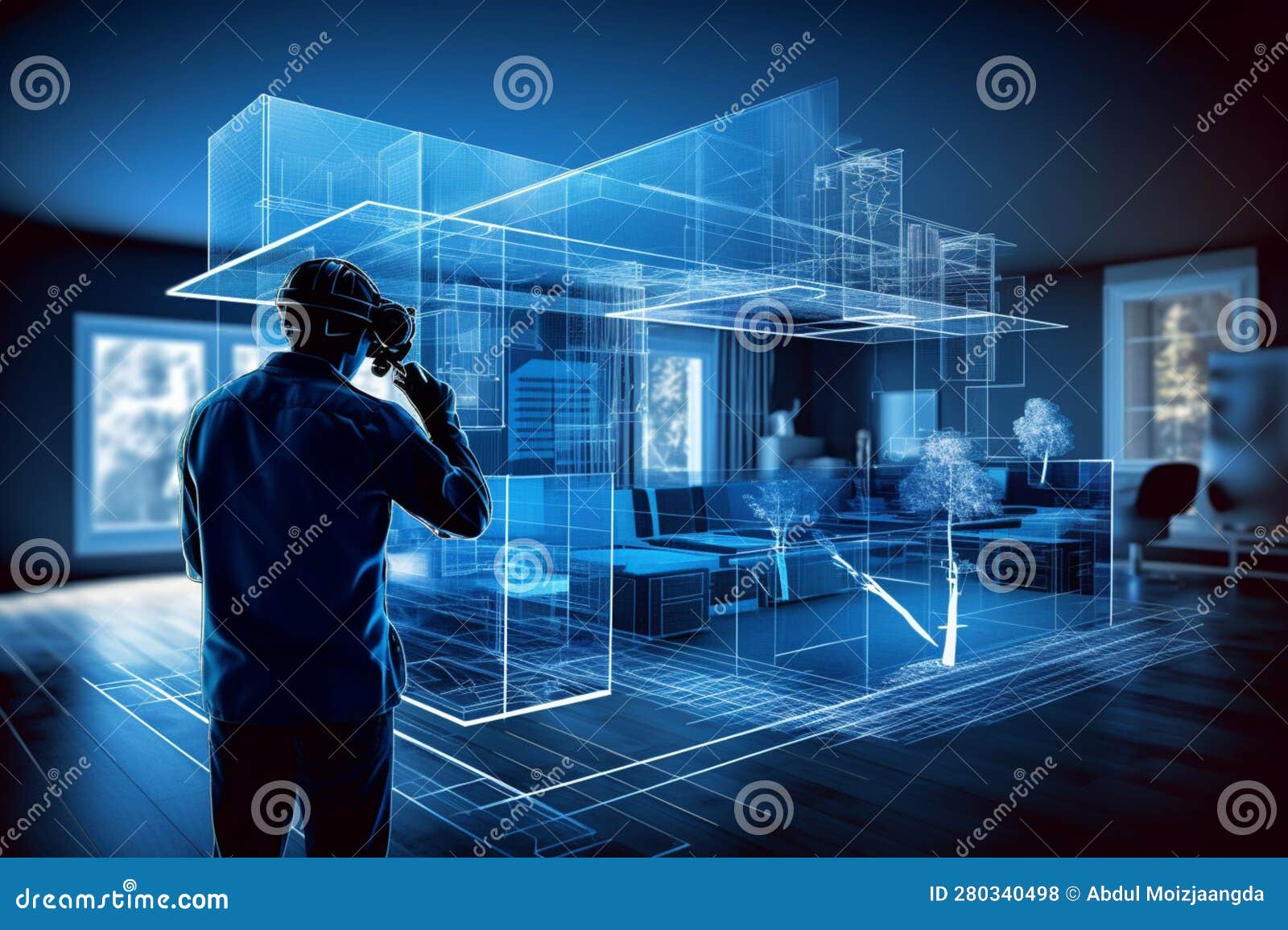 Innovating the Blueprint, Architect or Engineer Designs 3D House Model ...