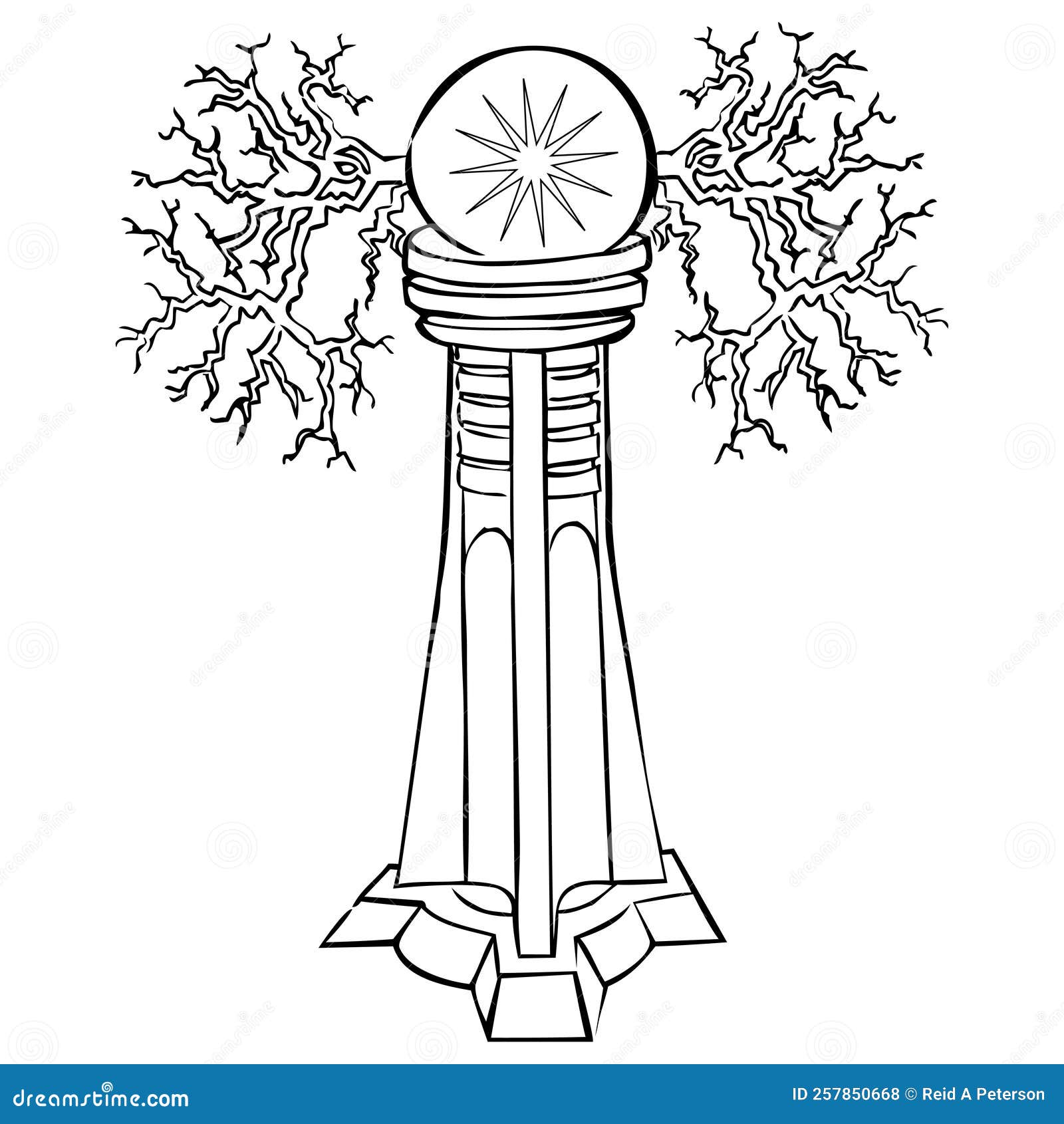 Electricity Static Spark Sphere Stand Technology Science Stock ...