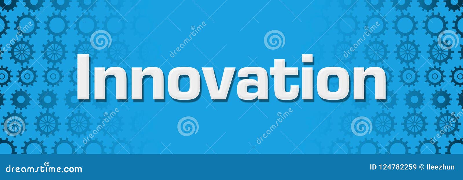Innovation Blue Gears Background Horizontal Stock Illustration ...