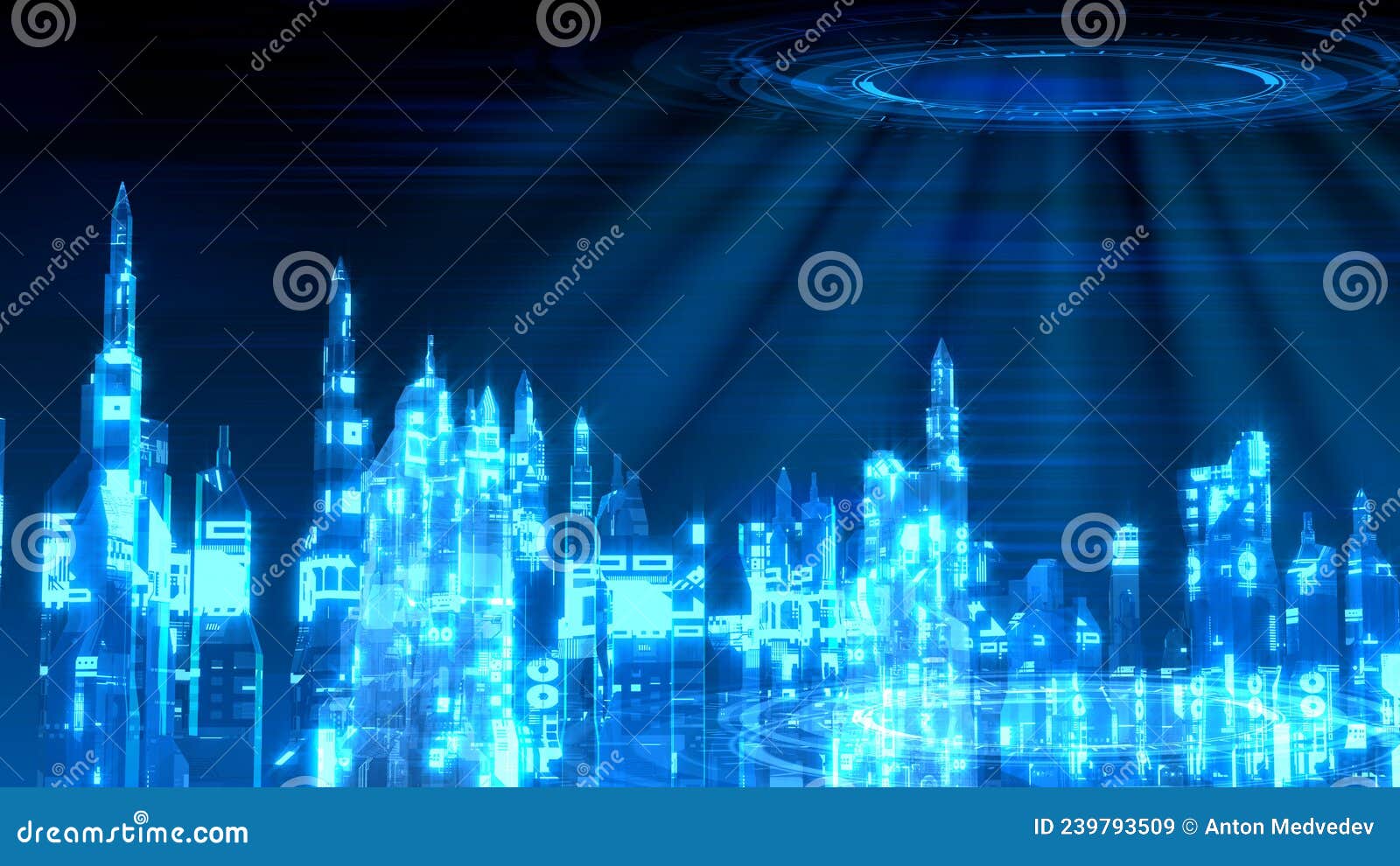 Technologic Blue Metaverse Bg with Free Space on Left - Abstract 3D ...