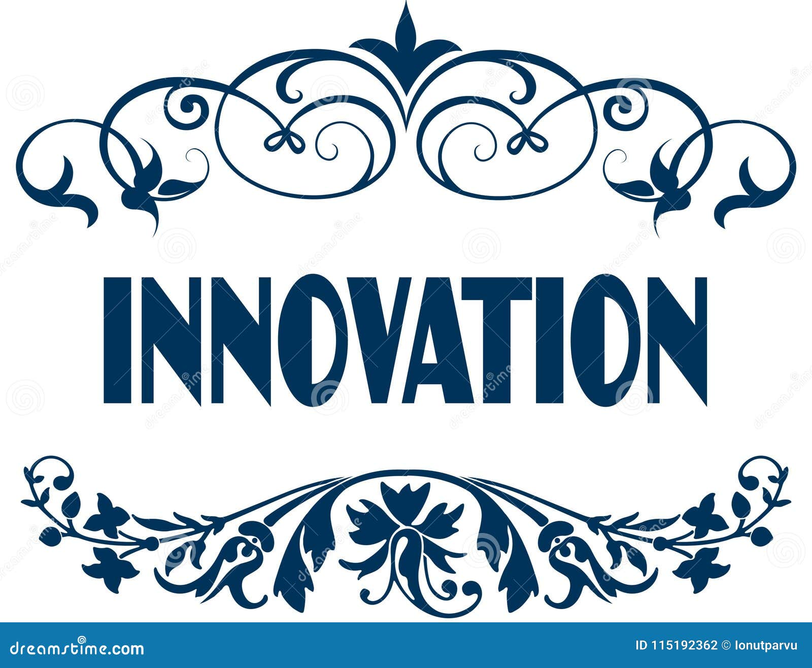 INNOVATION Blue Text Frames. Stock Illustration - Illustration of type ...