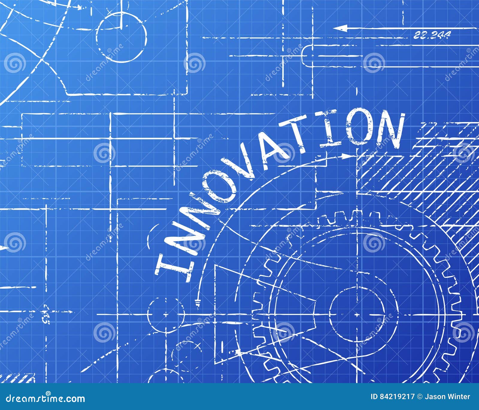 Innovation Blueprint Machine Stock Vector - Illustration of mechanical ...