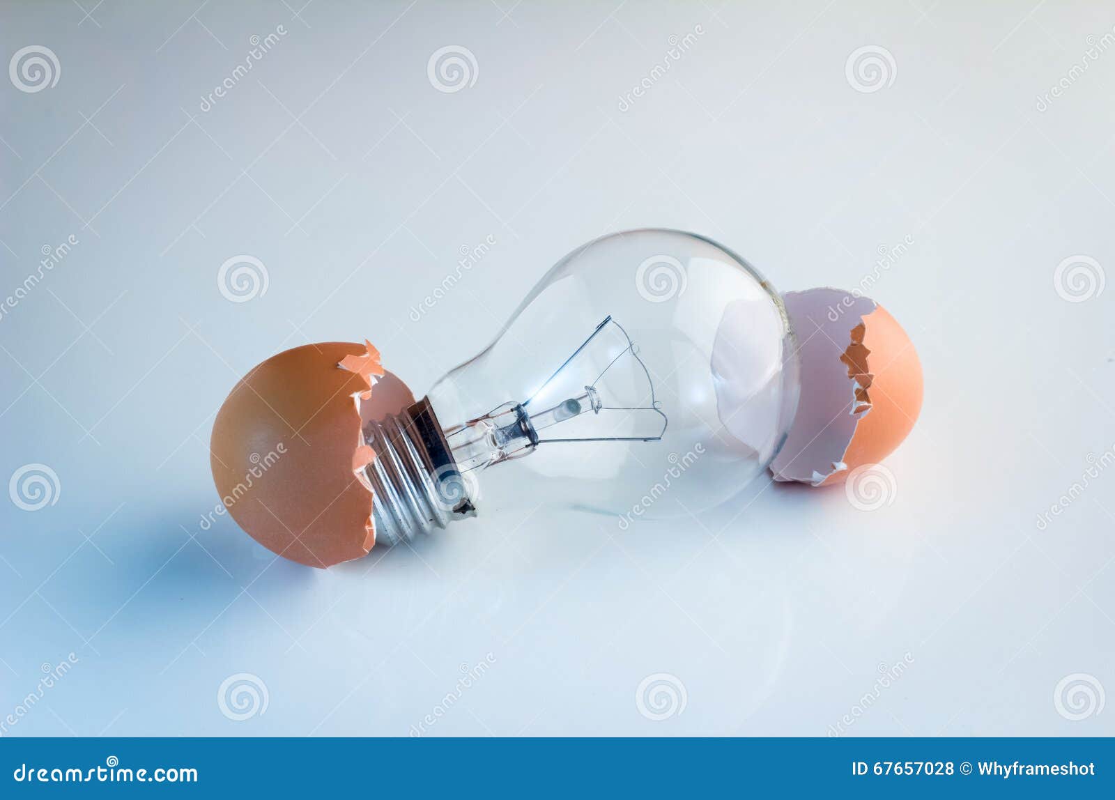 Innovation Bright Ideas Light Bulb Hatching from Egg Shell Stock Photo ...