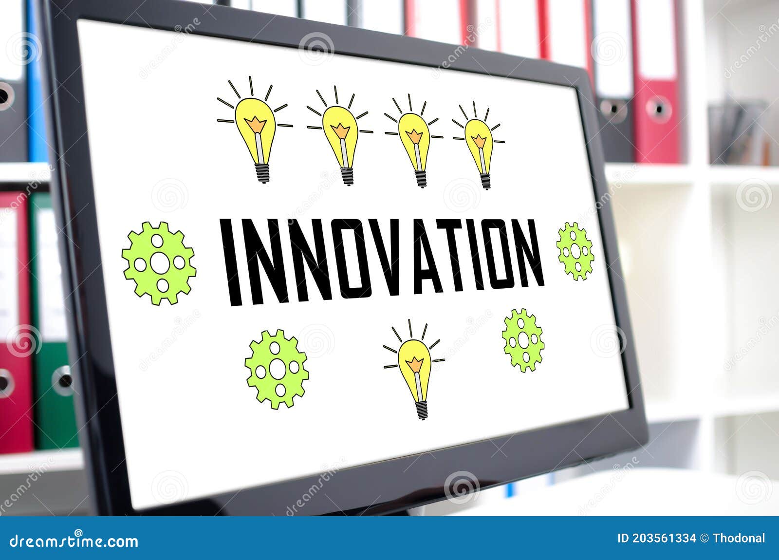 Innovation Concept on a Computer Screen Stock Illustration ...
