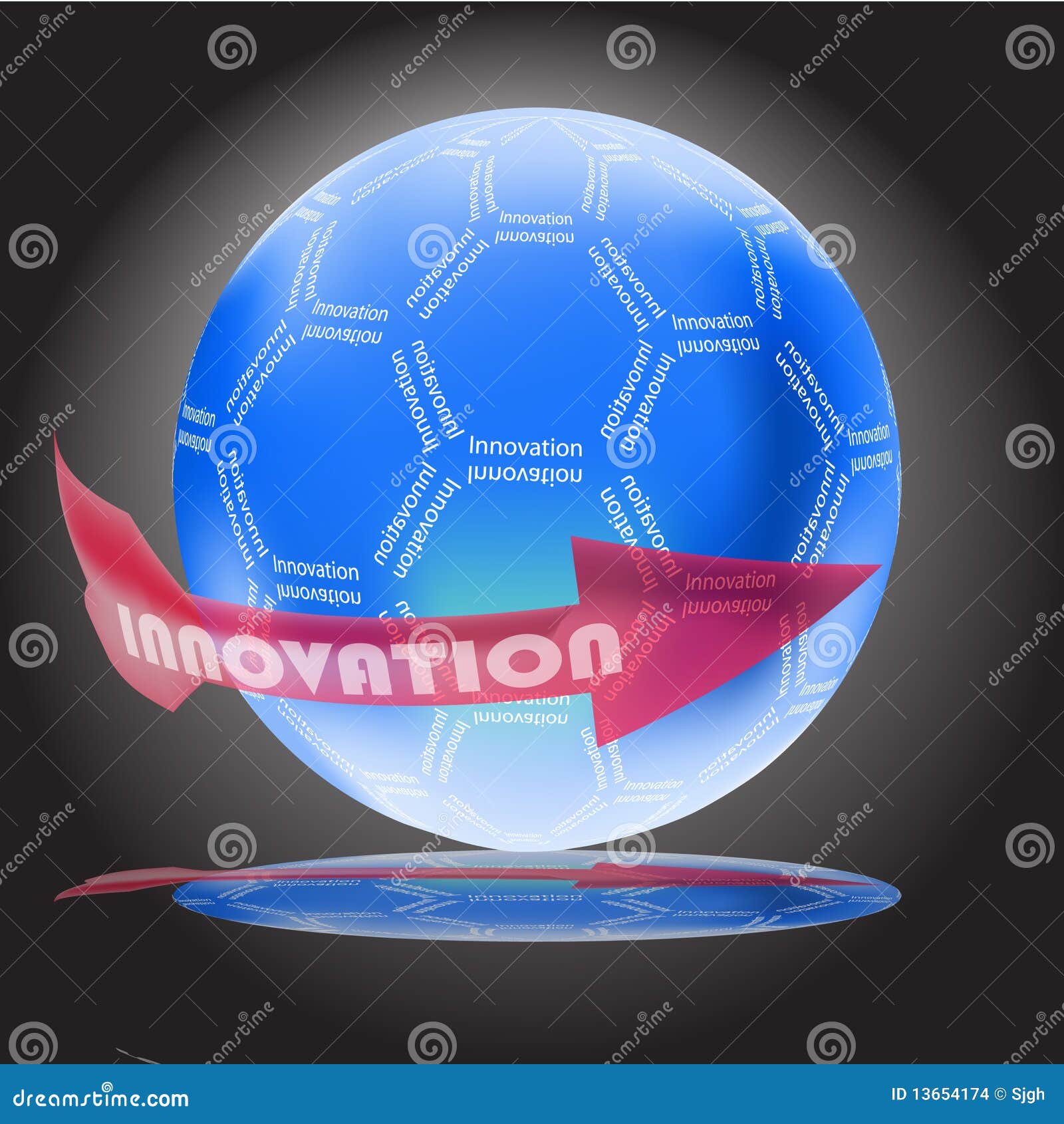 Innovation Concept with Glossy Globe Stock Illustration - Illustration ...