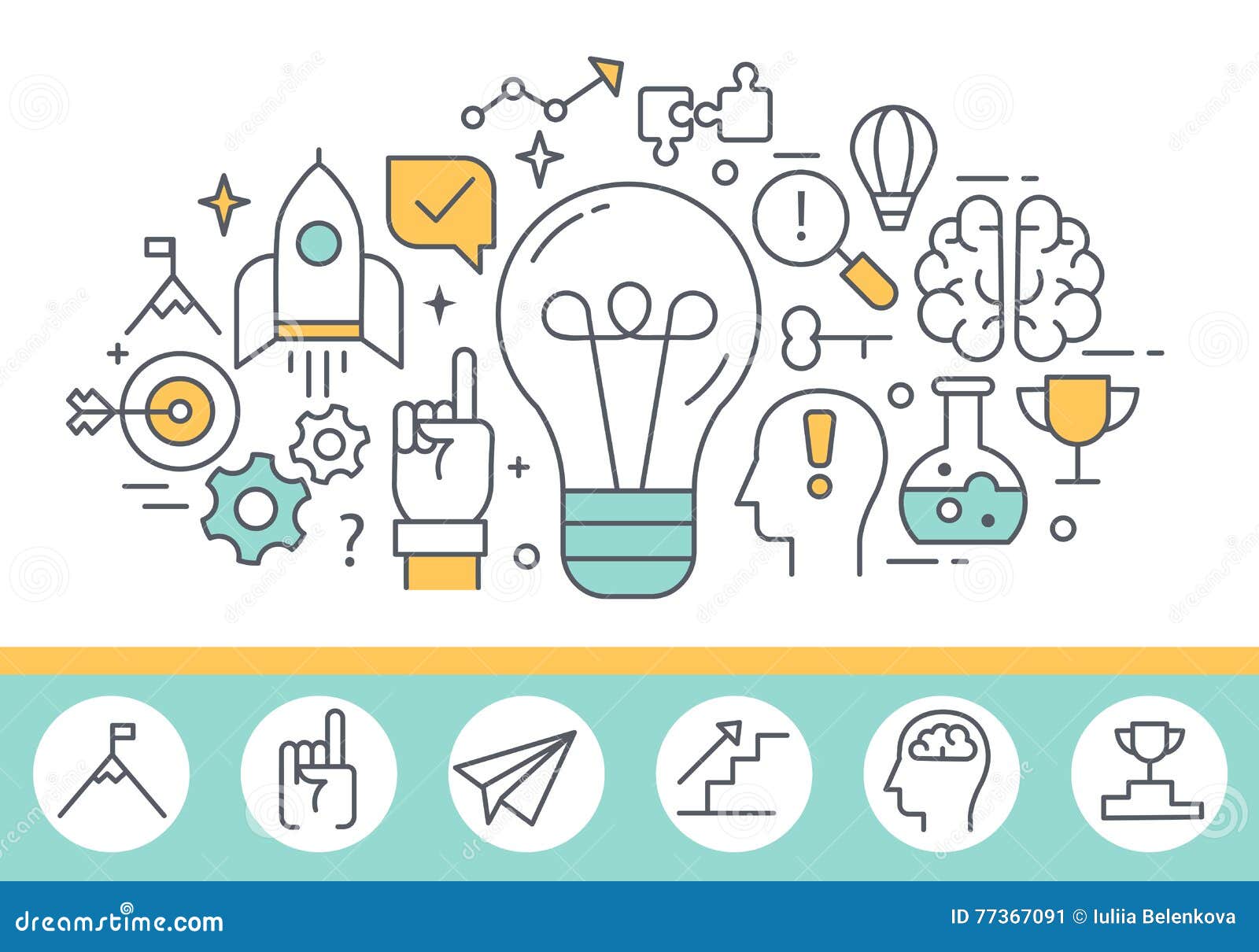 Innovation Concept and Human Mind Process Illustration. Stock Vector ...