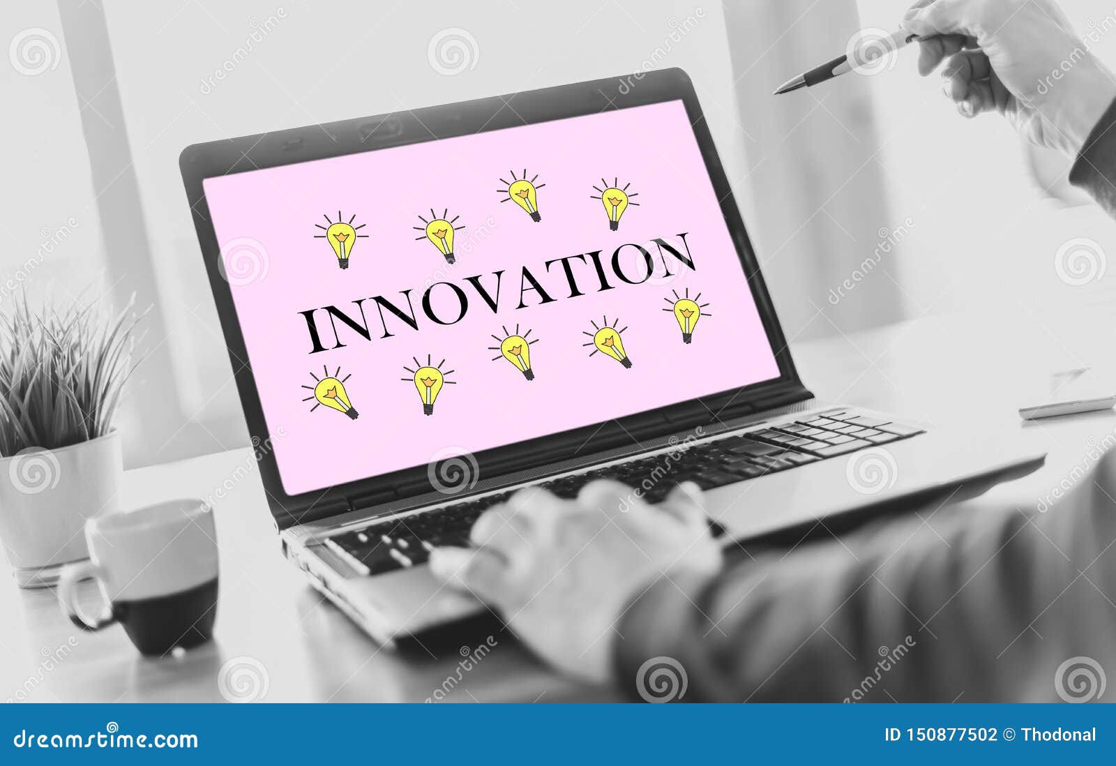 Innovation Concept on a Laptop Screen Stock Photo - Image of science ...