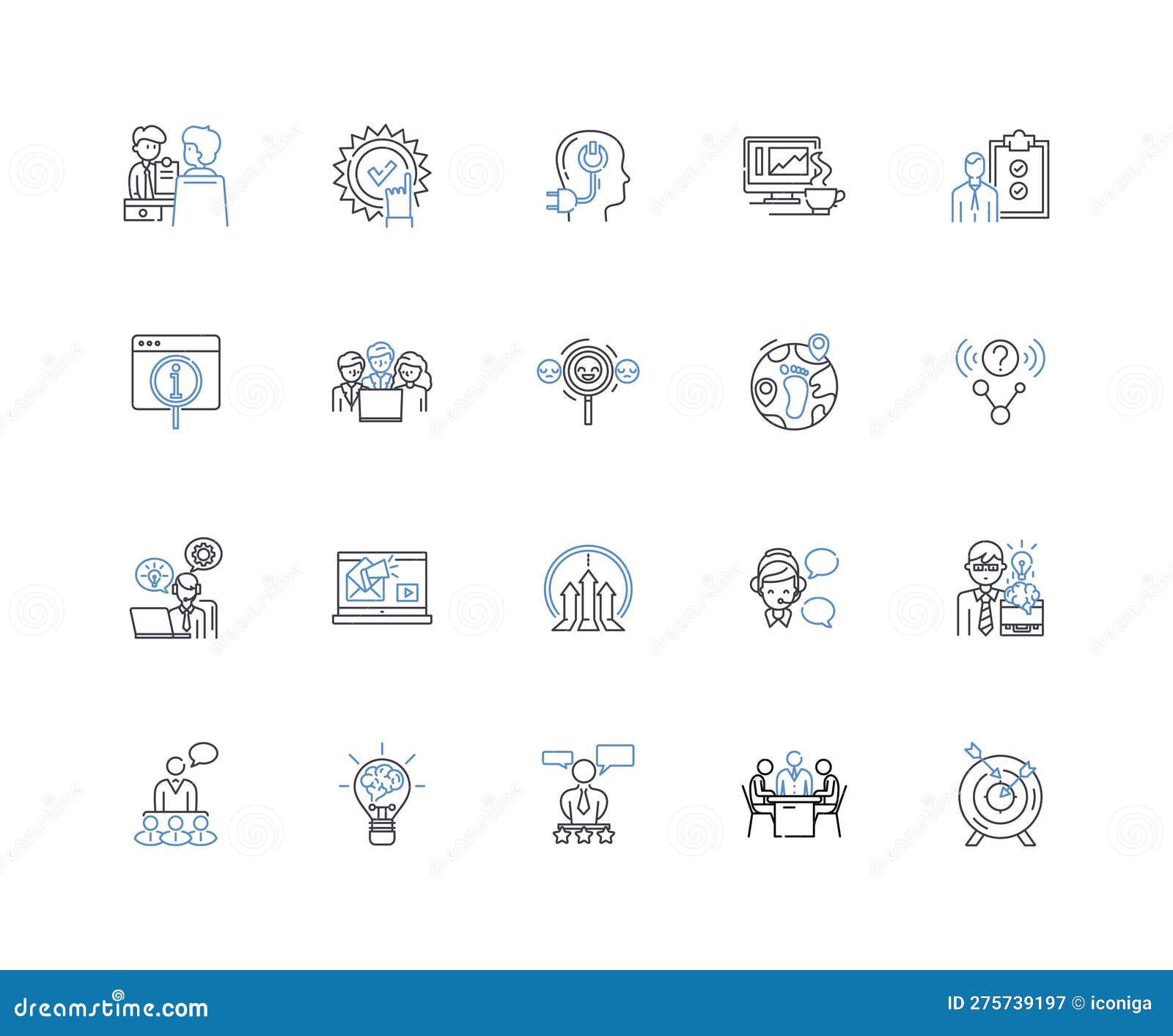 Innovation Concept Line Icons Collection. Progress, Creativity ...