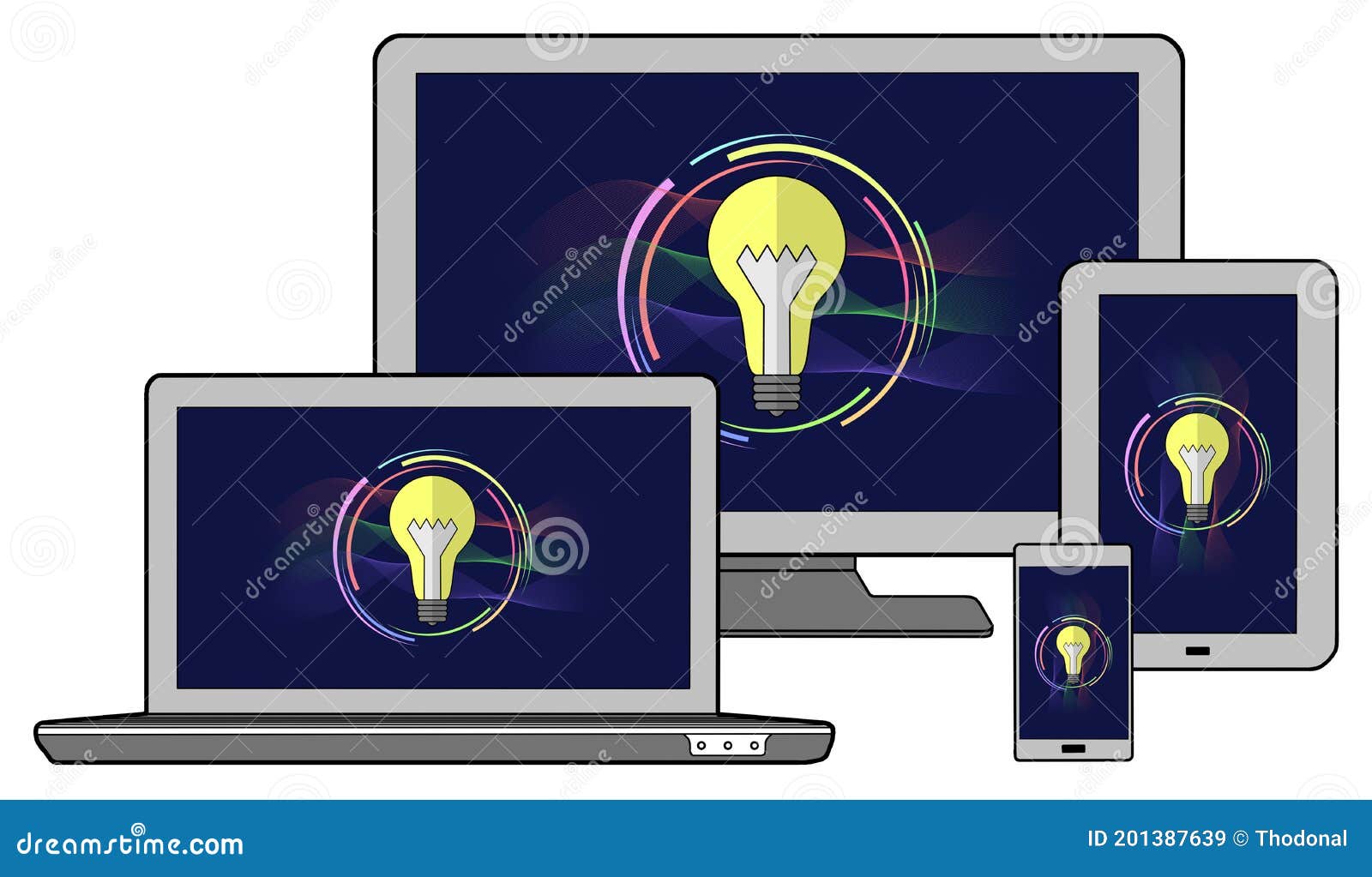 Innovation Concept on Different Devices Stock Illustration ...