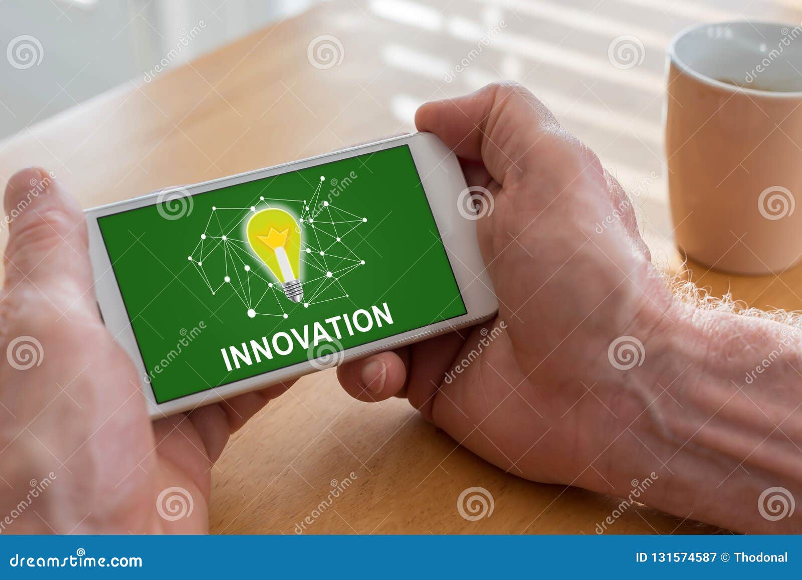 Innovation Concept on a Smartphone Stock Image - Image of lightbulb ...