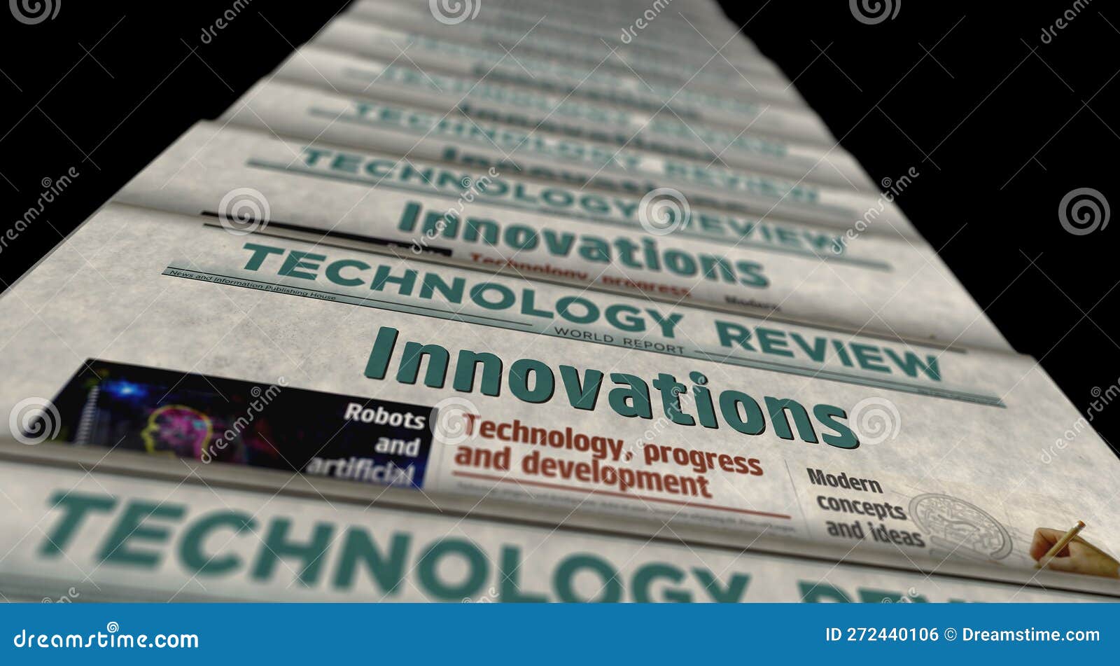 Innovation Creative and Development Newspaper Printing Media Stock ...