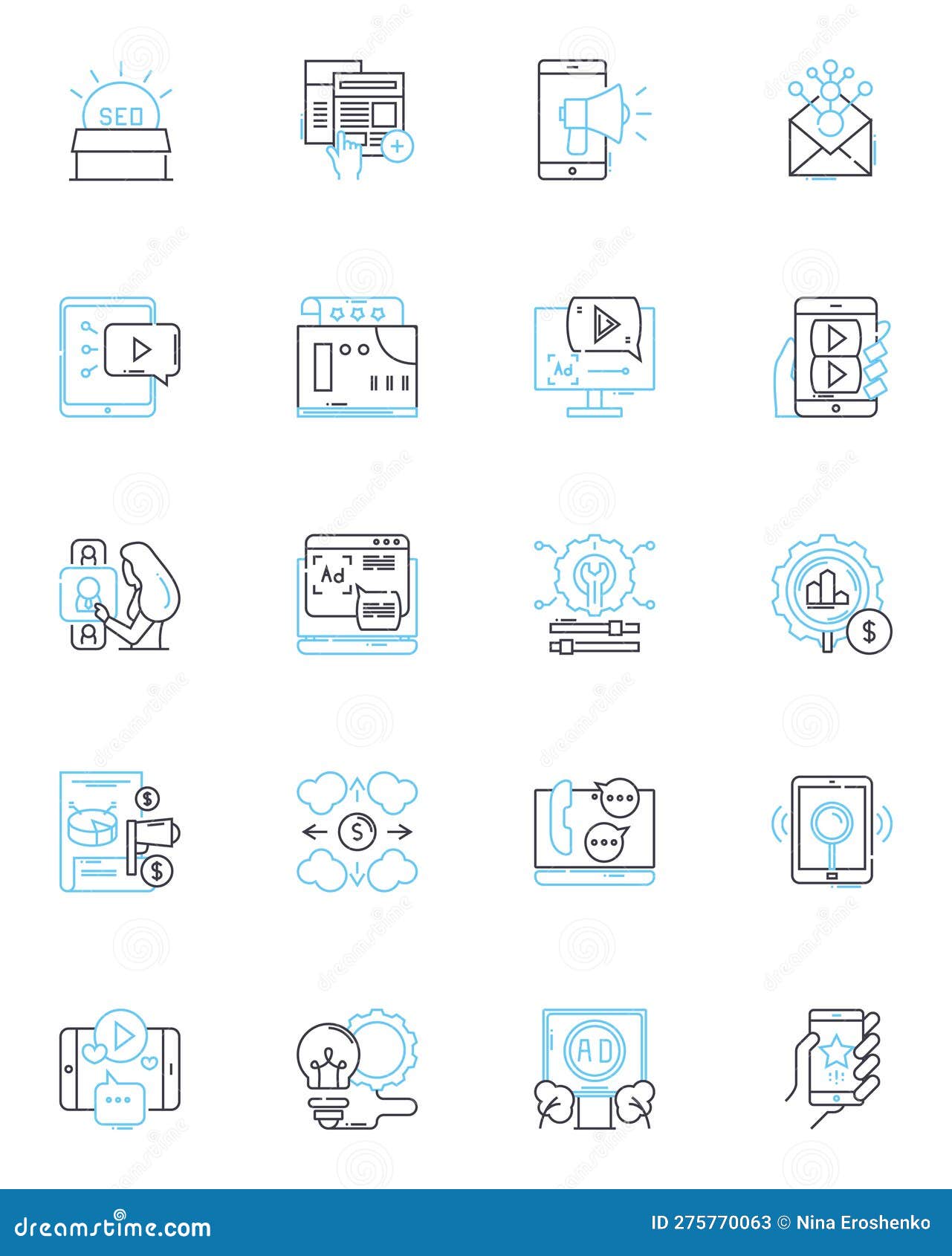 Innovation And Creativity Linear Icons Set. Ingenuity, Mindfulness ...