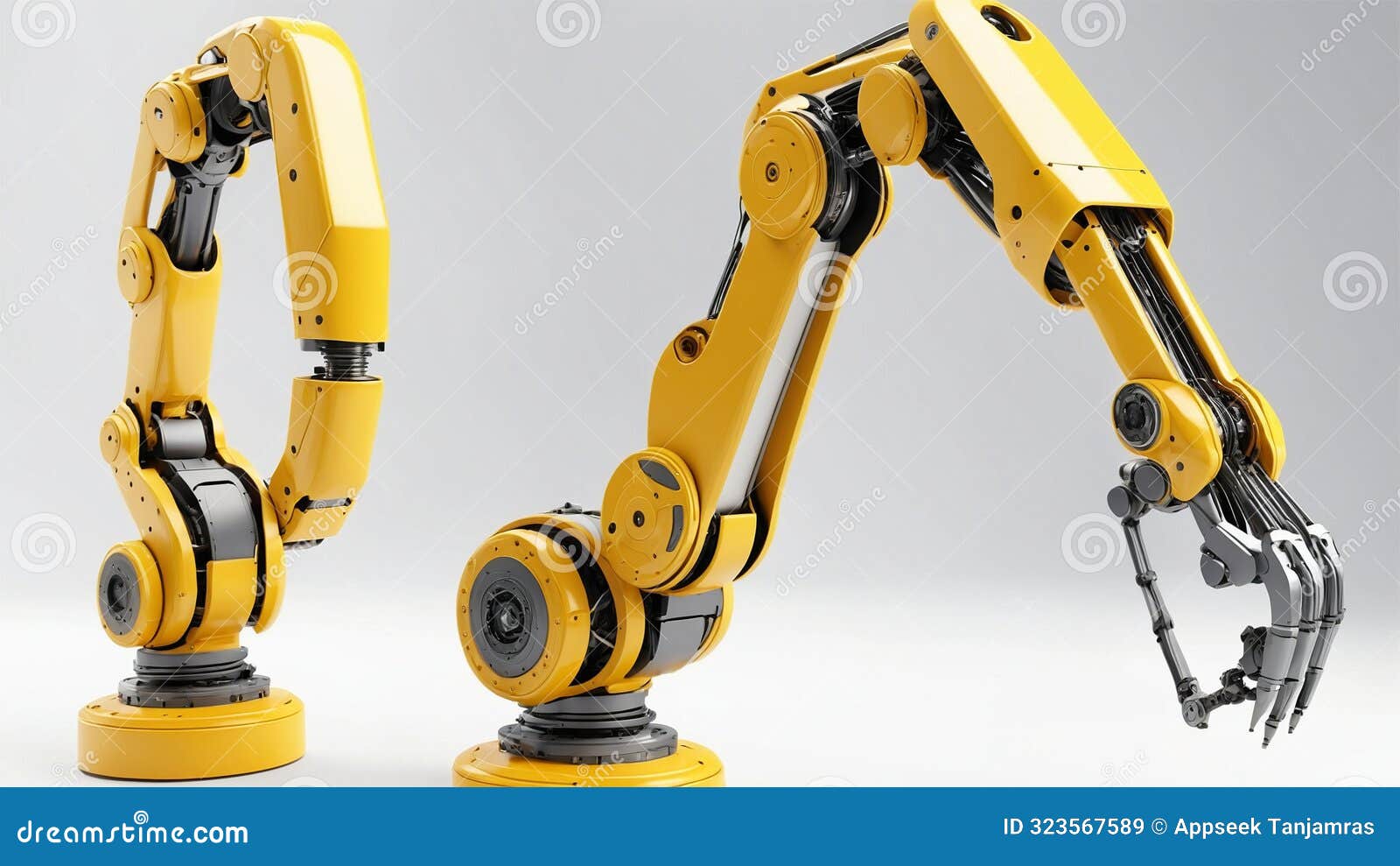 Innovation. 3D Robot Arm on White Background. Mechanical Hand ...