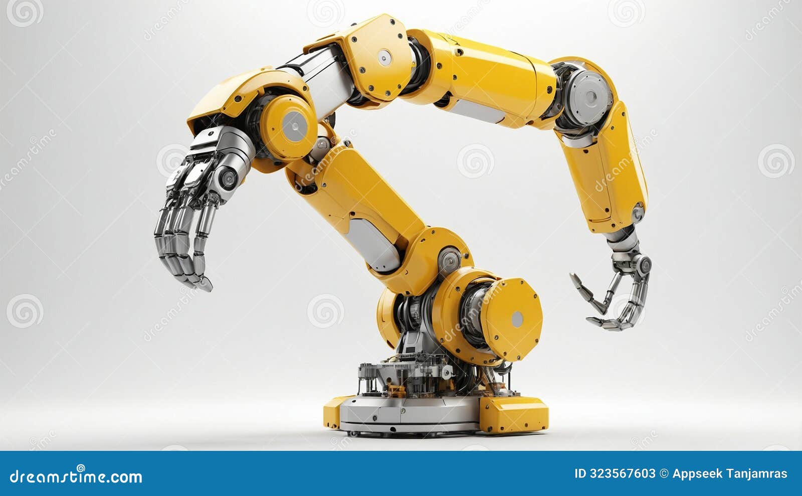 Innovation. 3D Robot Arm on White Background. Mechanical Hand ...