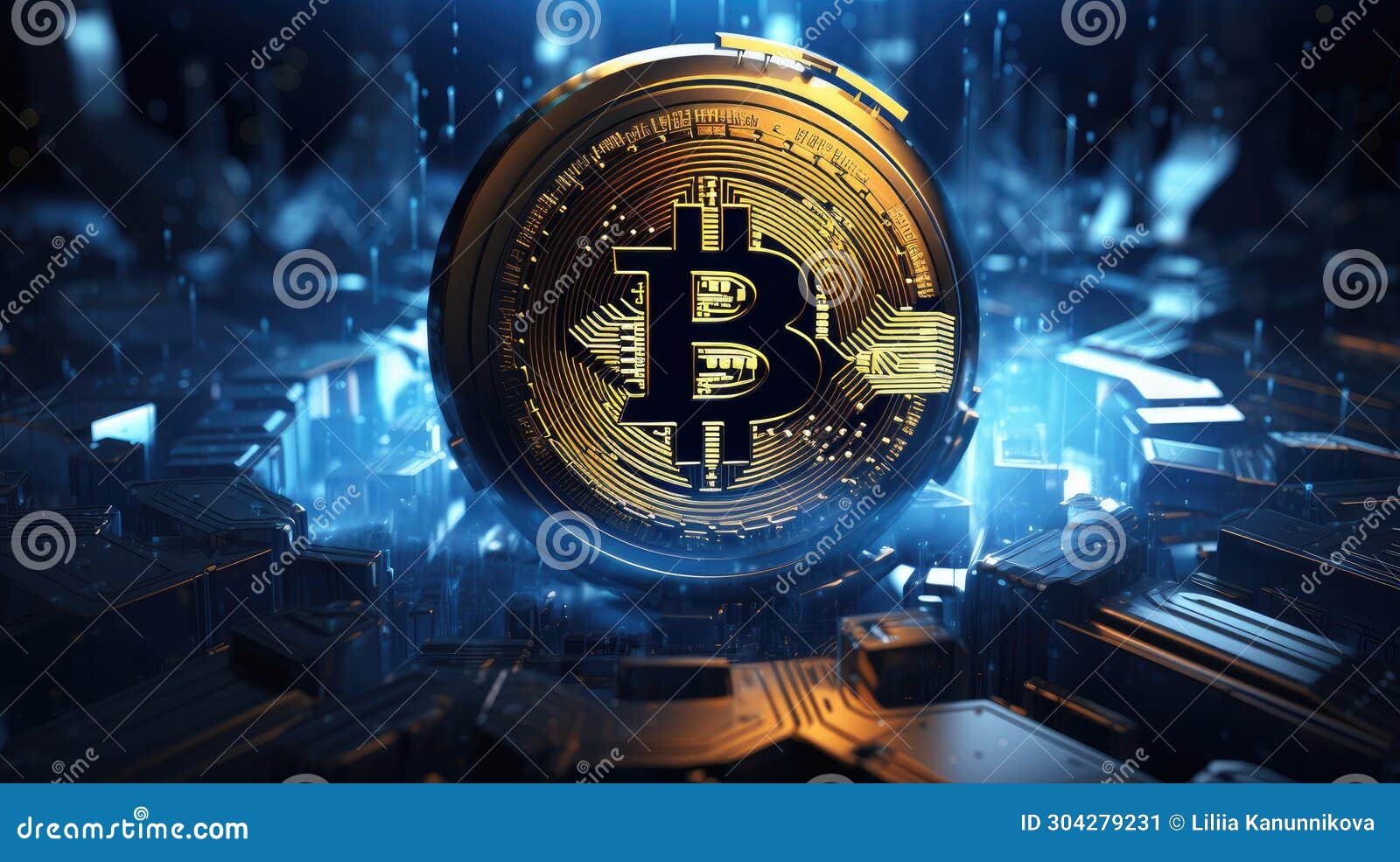The Innovation in Digital Currency, with Abstract Symbols Forming a ...
