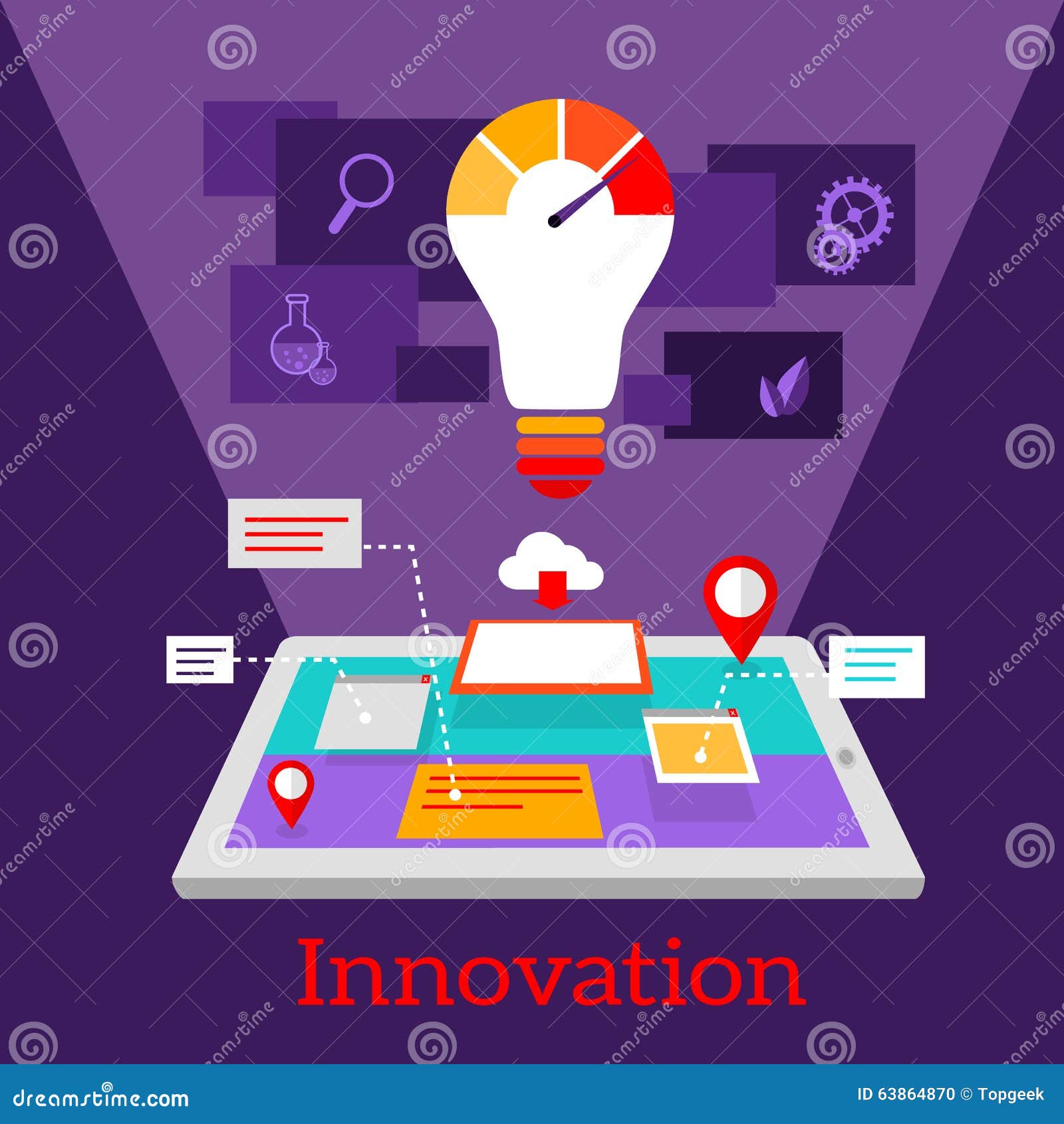Innovation Digital Flat Design Stock Vector - Illustration of ...