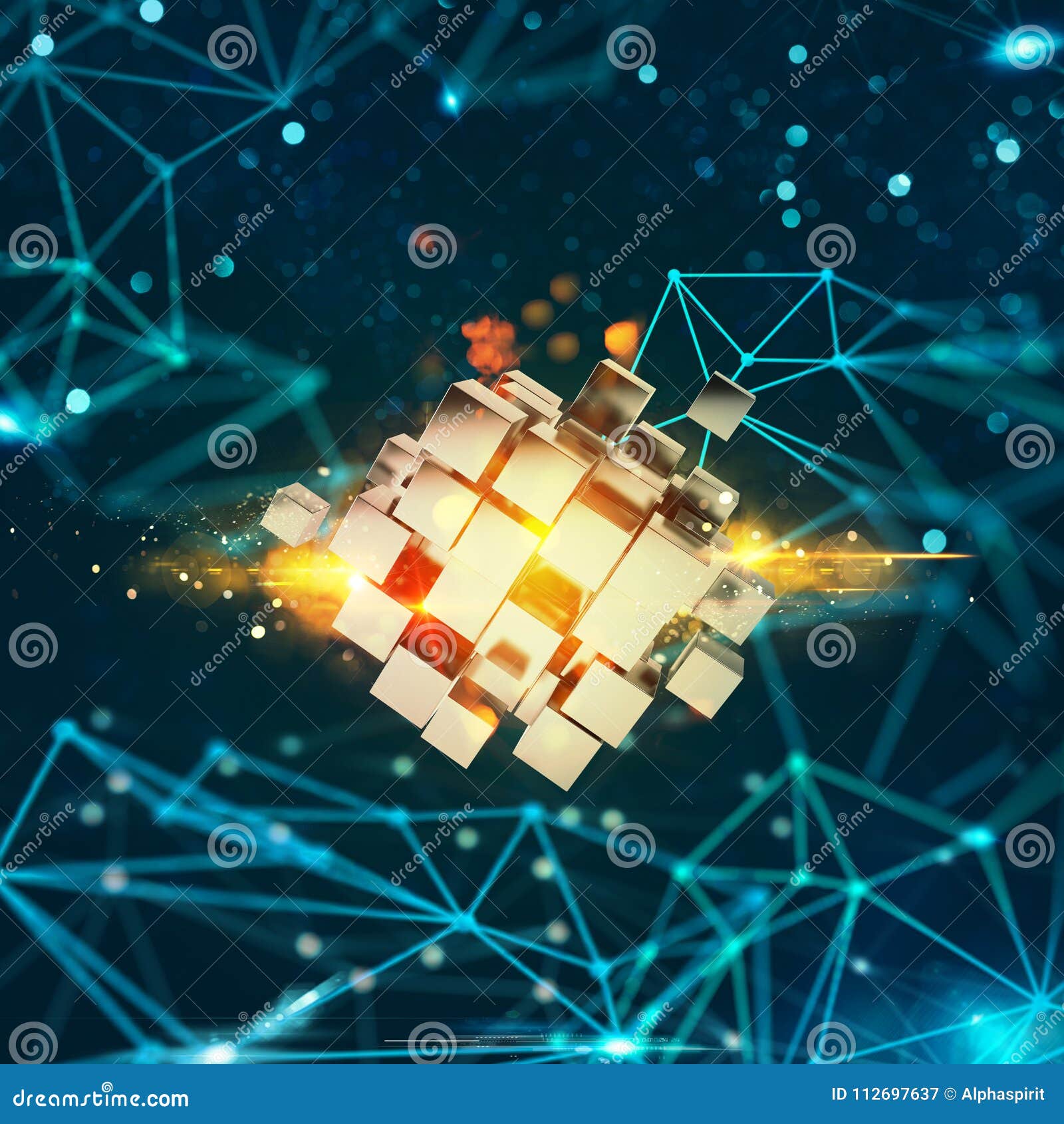 Innovation in the Digital World. 3D Rendering Stock Image - Image of ...