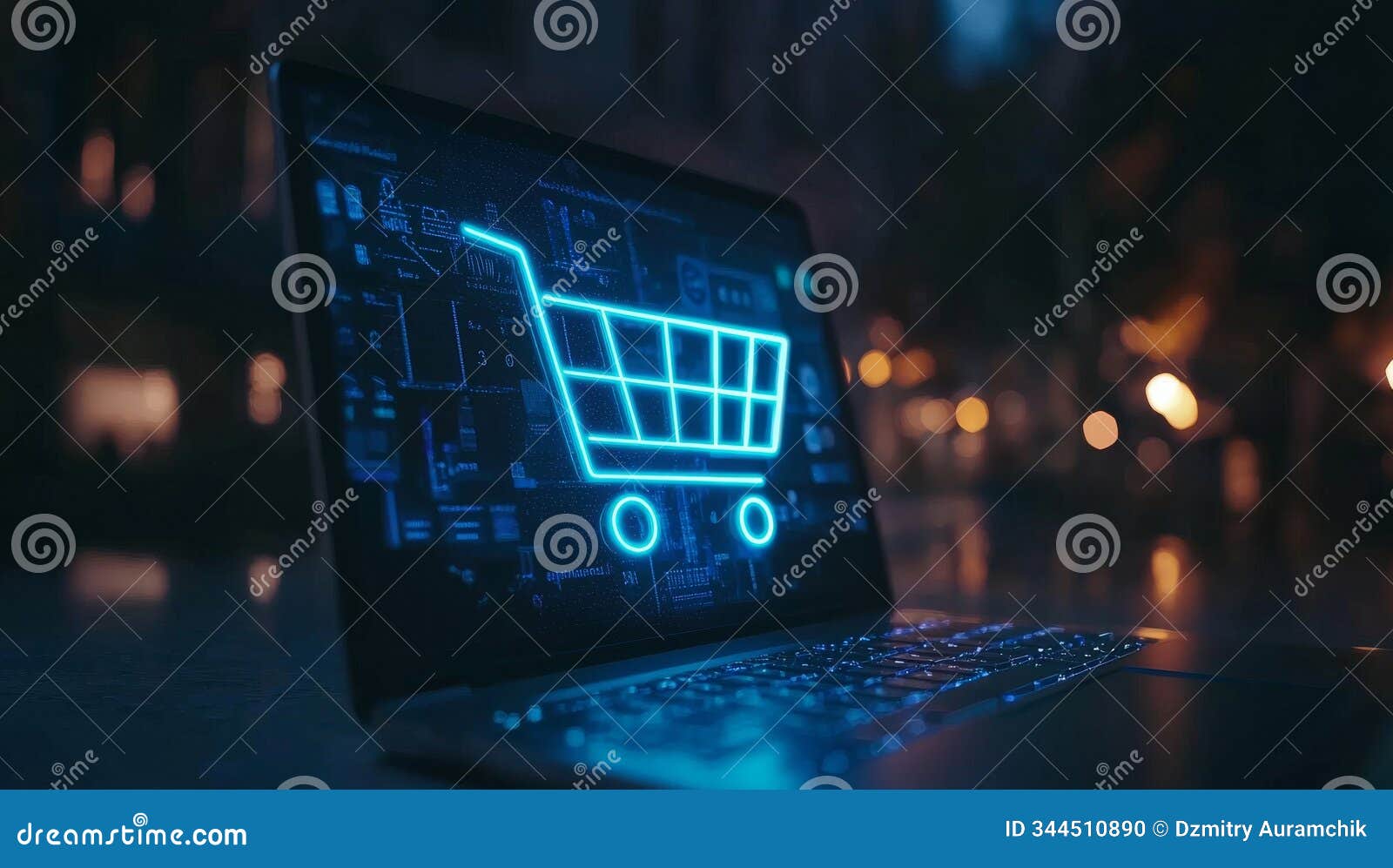 Innovation in E-commerce is Symbolized by the Digital Shopping Cart on ...