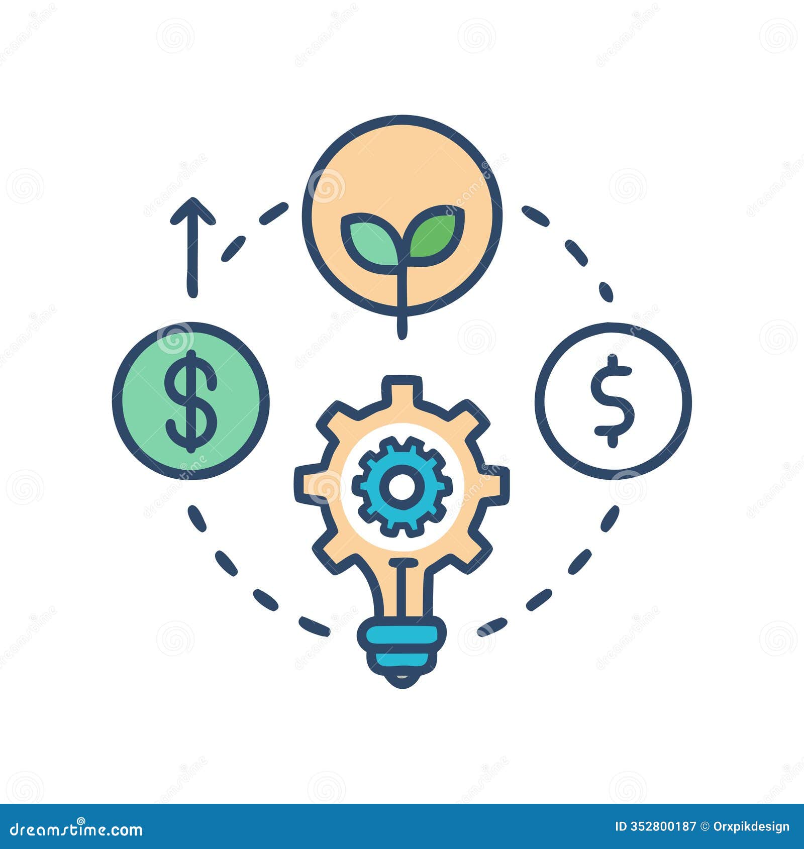 Innovation Ecosystem Icon for Development Stock Vector - Illustration ...
