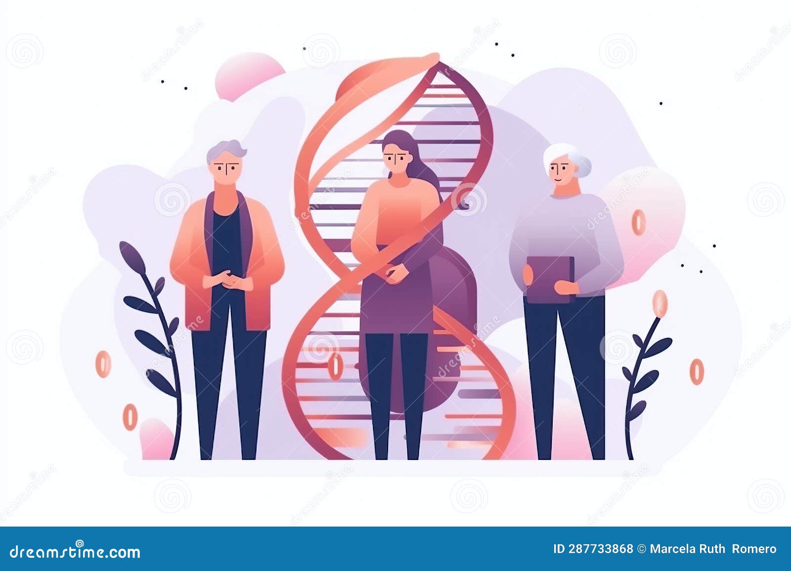 Innovation and Genetics in Aging. AI Generated Stock Illustration ...