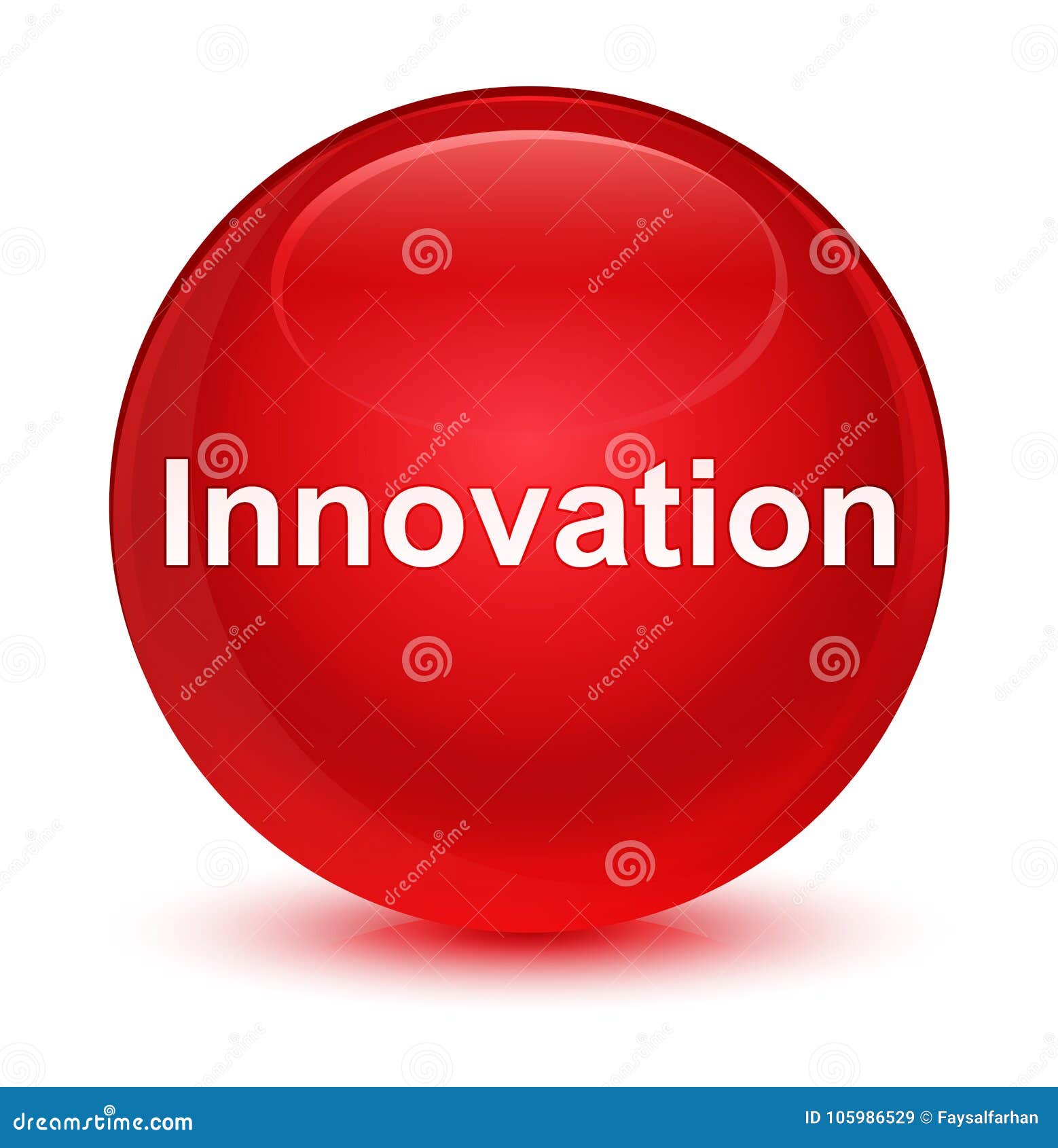 Innovation Glassy Red Round Button Stock Illustration - Illustration of ...