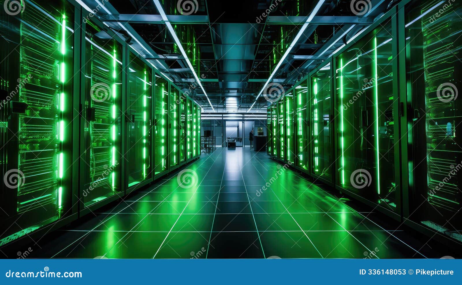 Innovation Green Data Center Stock Illustration - Illustration of ...