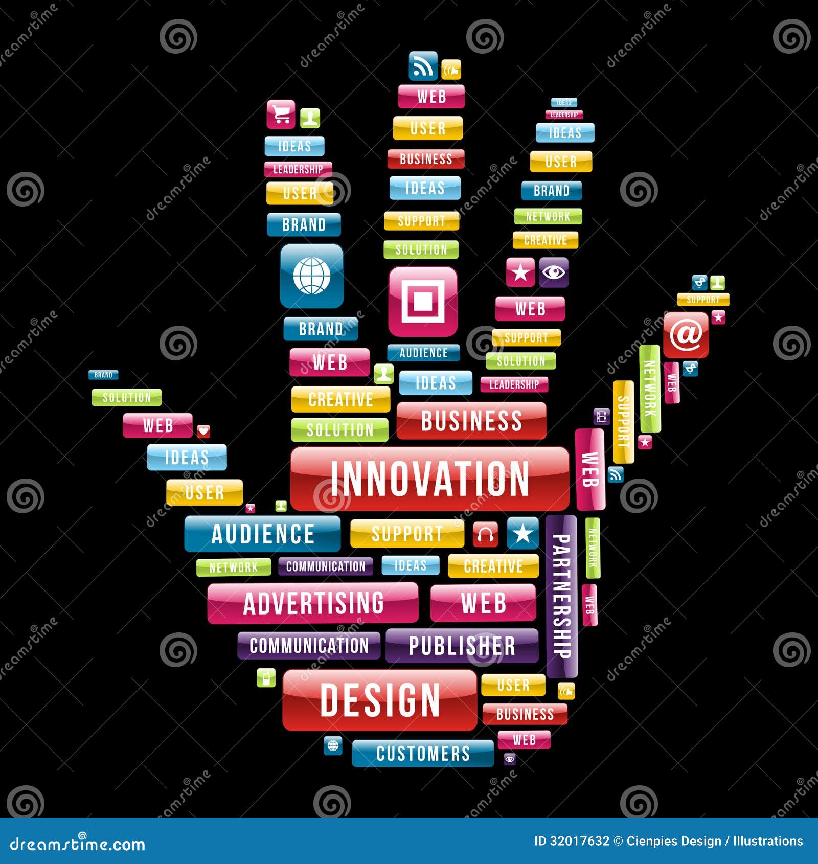 Innovation hand concept stock vector. Illustration of business - 32017632