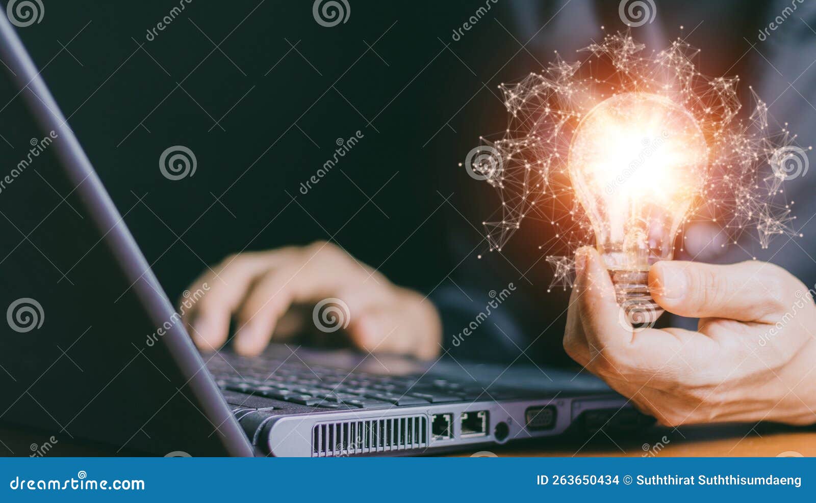 Innovation. Hands Holding Light Bulb for Concept New Idea Concept with ...