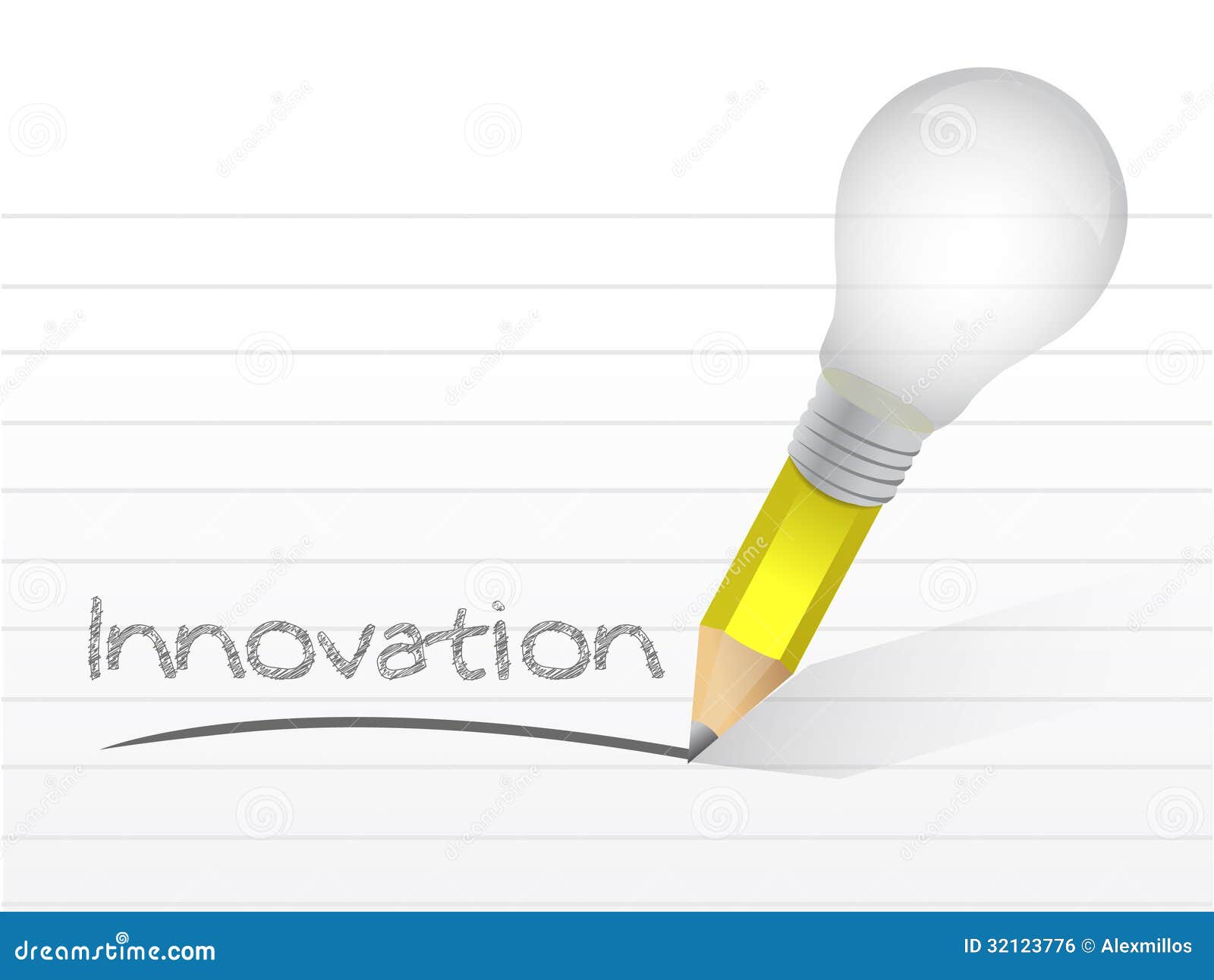 Innovation Handwritten with a Lightbulb Pencil Stock Illustration ...
