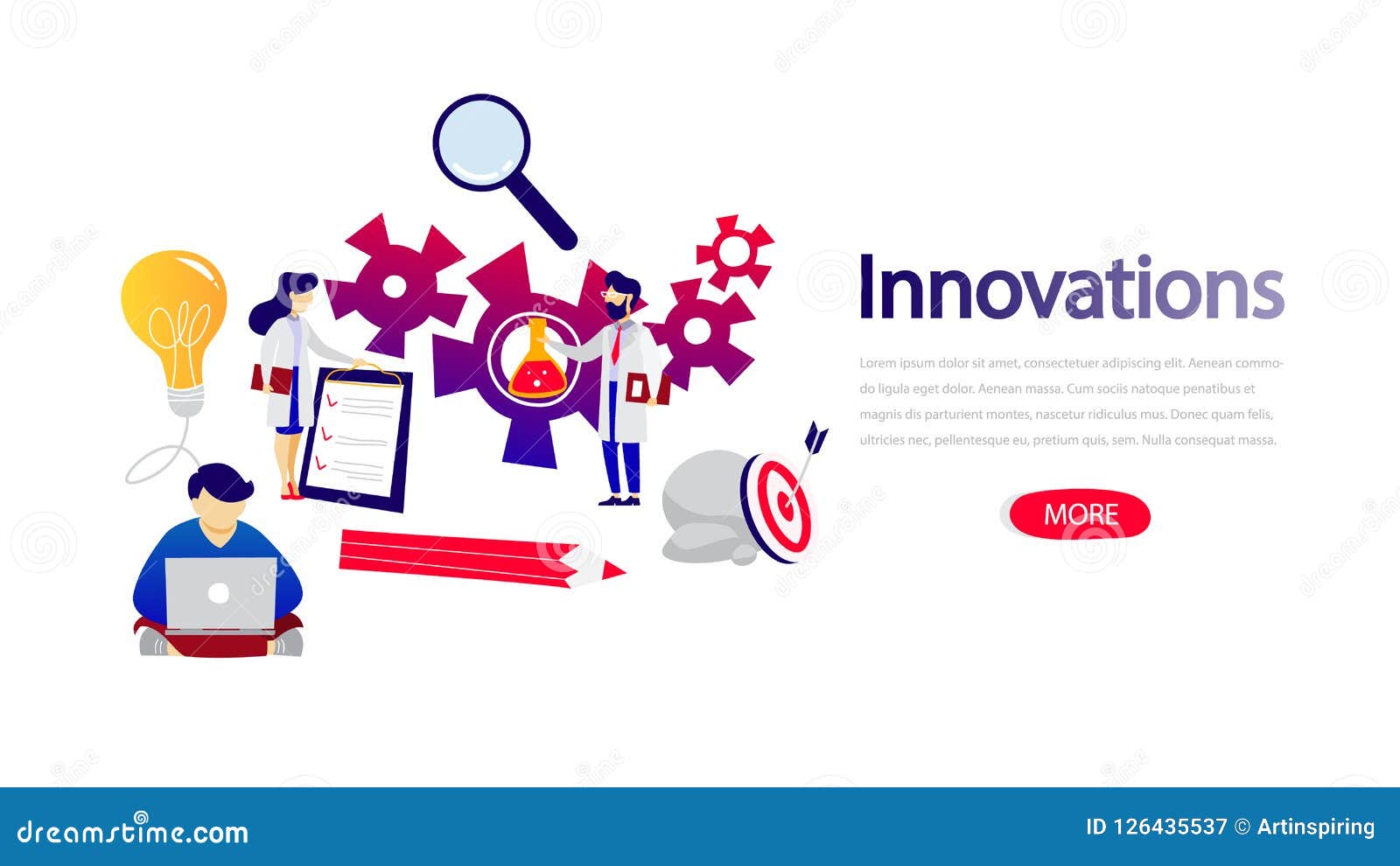 Innovation Horizontal Flat Banner for Your Website Stock Vector ...