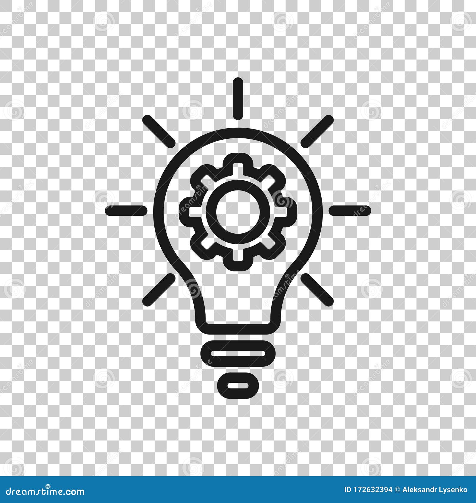 Innovation Icon In Flat Style. Lightbulb With Cogwheel Vector ... Innovation Icon In Flat Style. Lightbulb With Cogwheel Vector ...