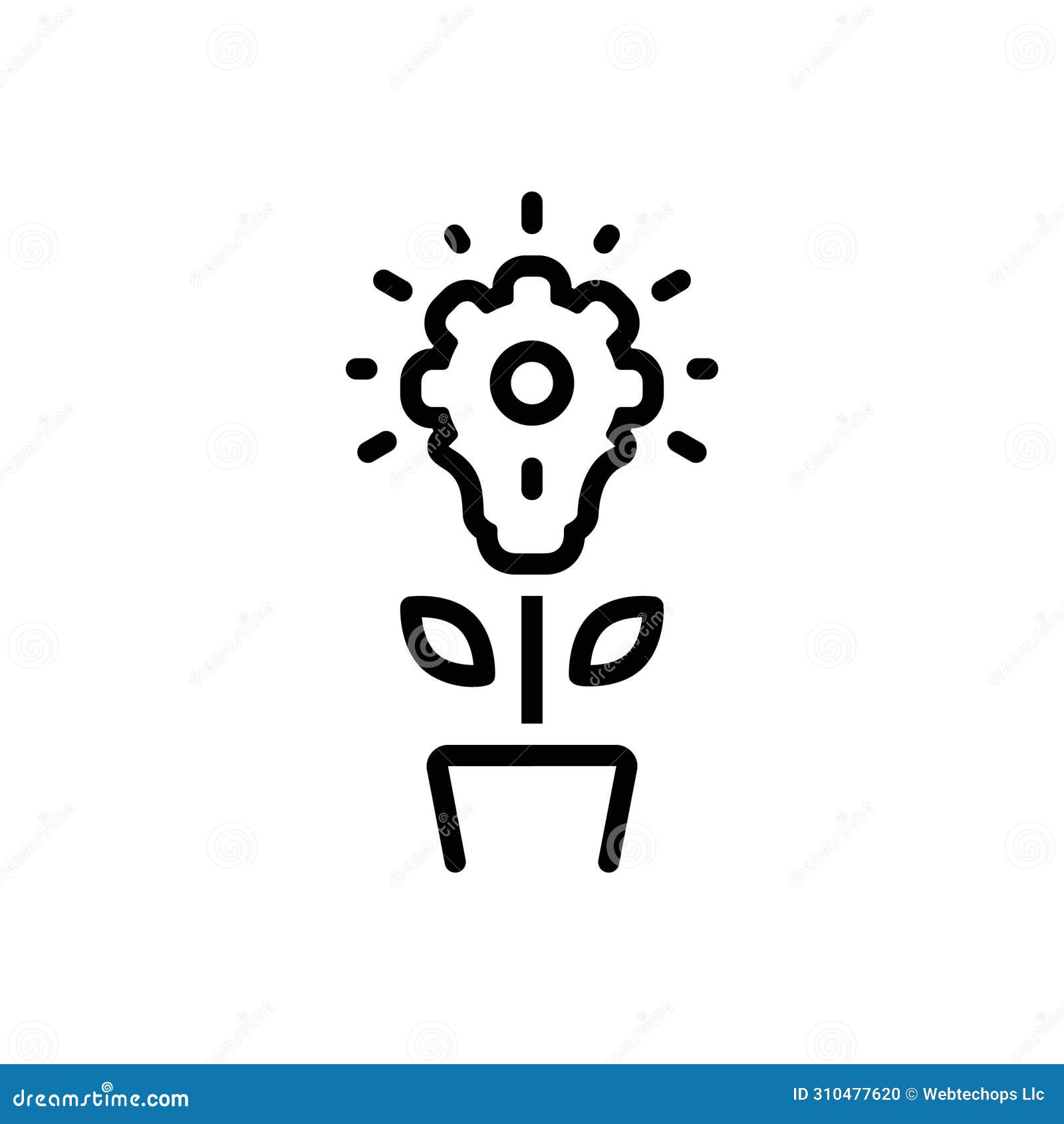 Black Line Icon for Innovation, Solution and Idea Stock Vector ...