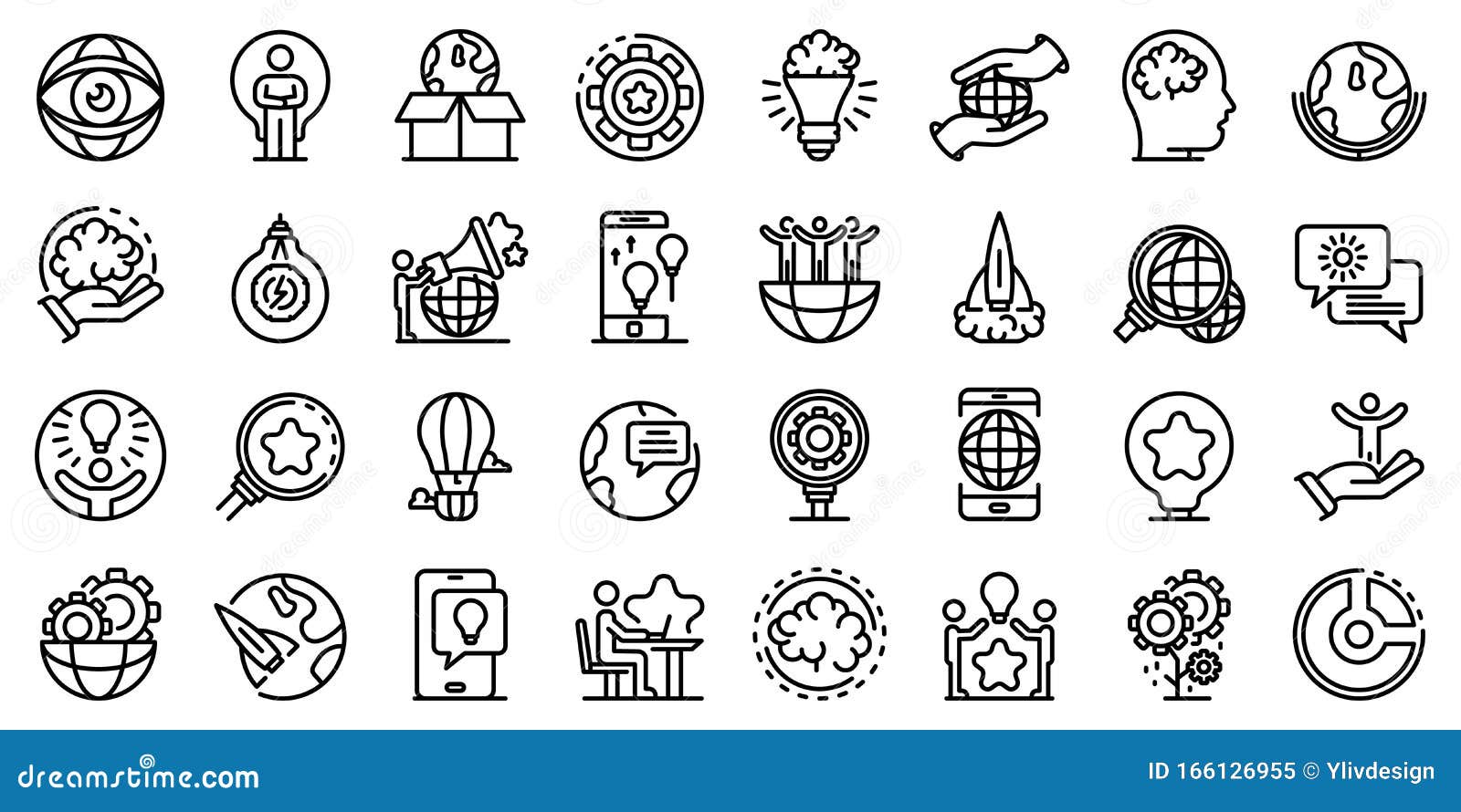 Innovation Icons Set, Outline Style Stock Vector - Illustration of ...