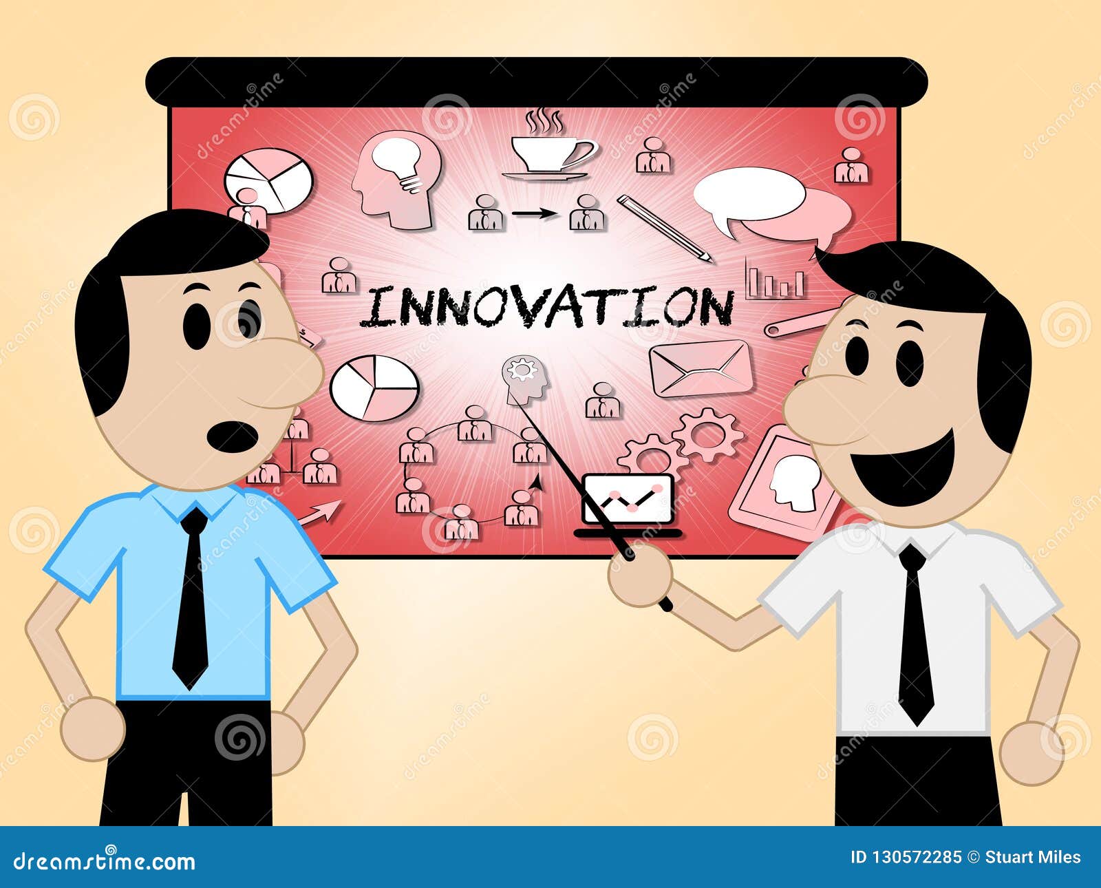 Innovation Icons Shows Reorganization Transformation 3d Illustration