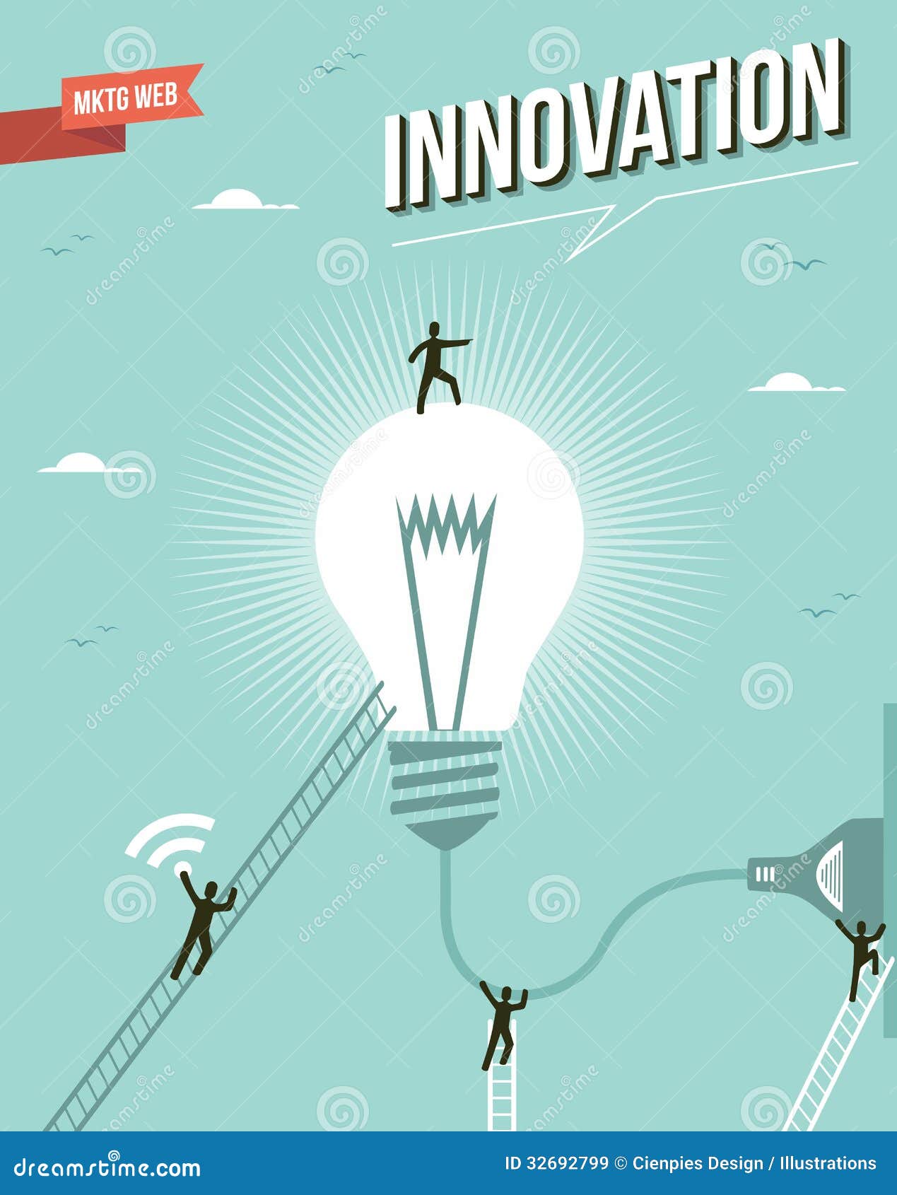 Innovation Idea Light Bulb Workgroup Illustration. Stock Vector ...