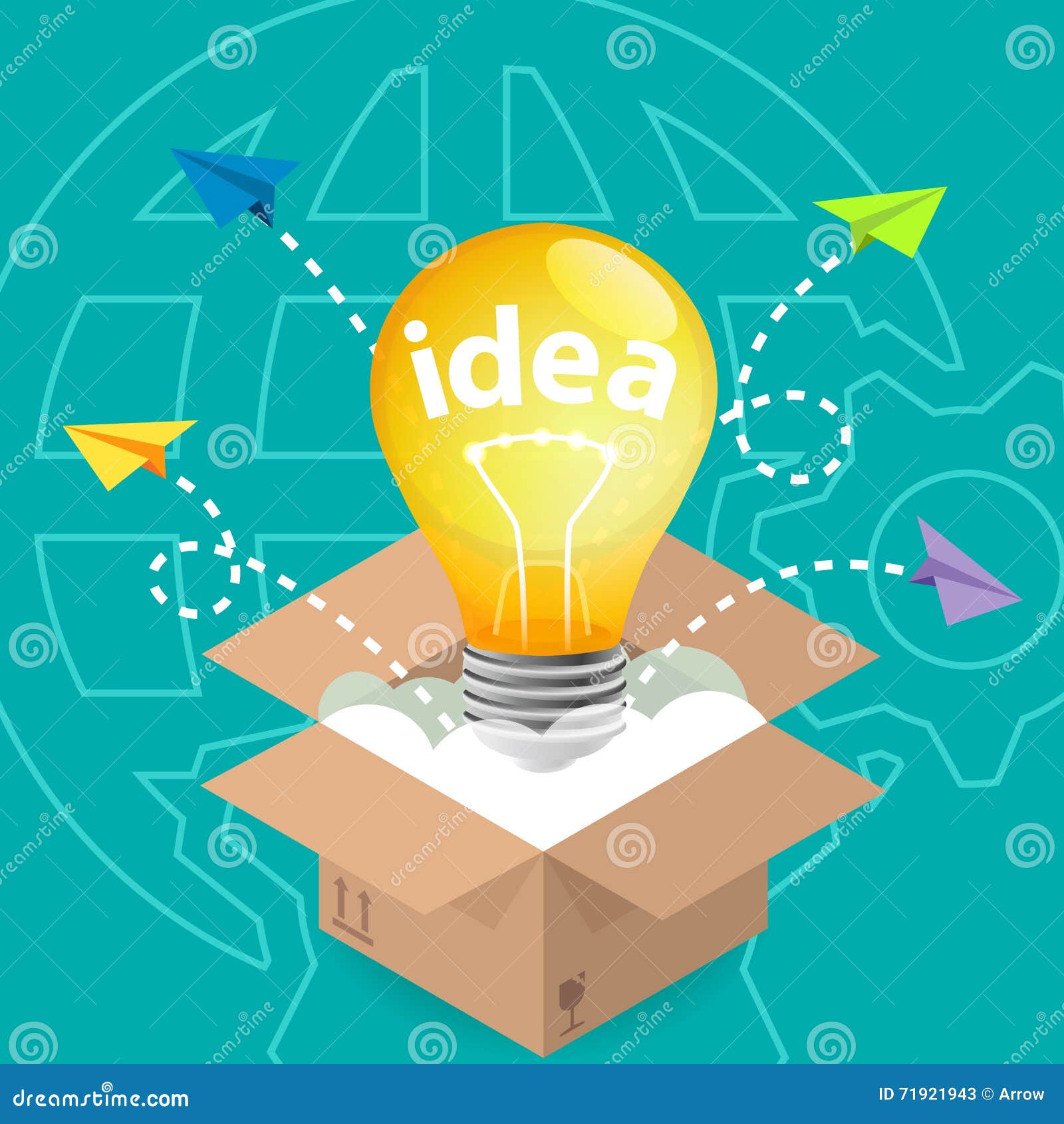 Innovation Idea Think Outside the Box Stock Illustration - Illustration ...