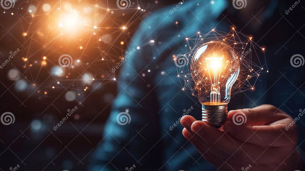 Innovation and Ideas are Symbolized by a Glowing Light Bulb with a ...