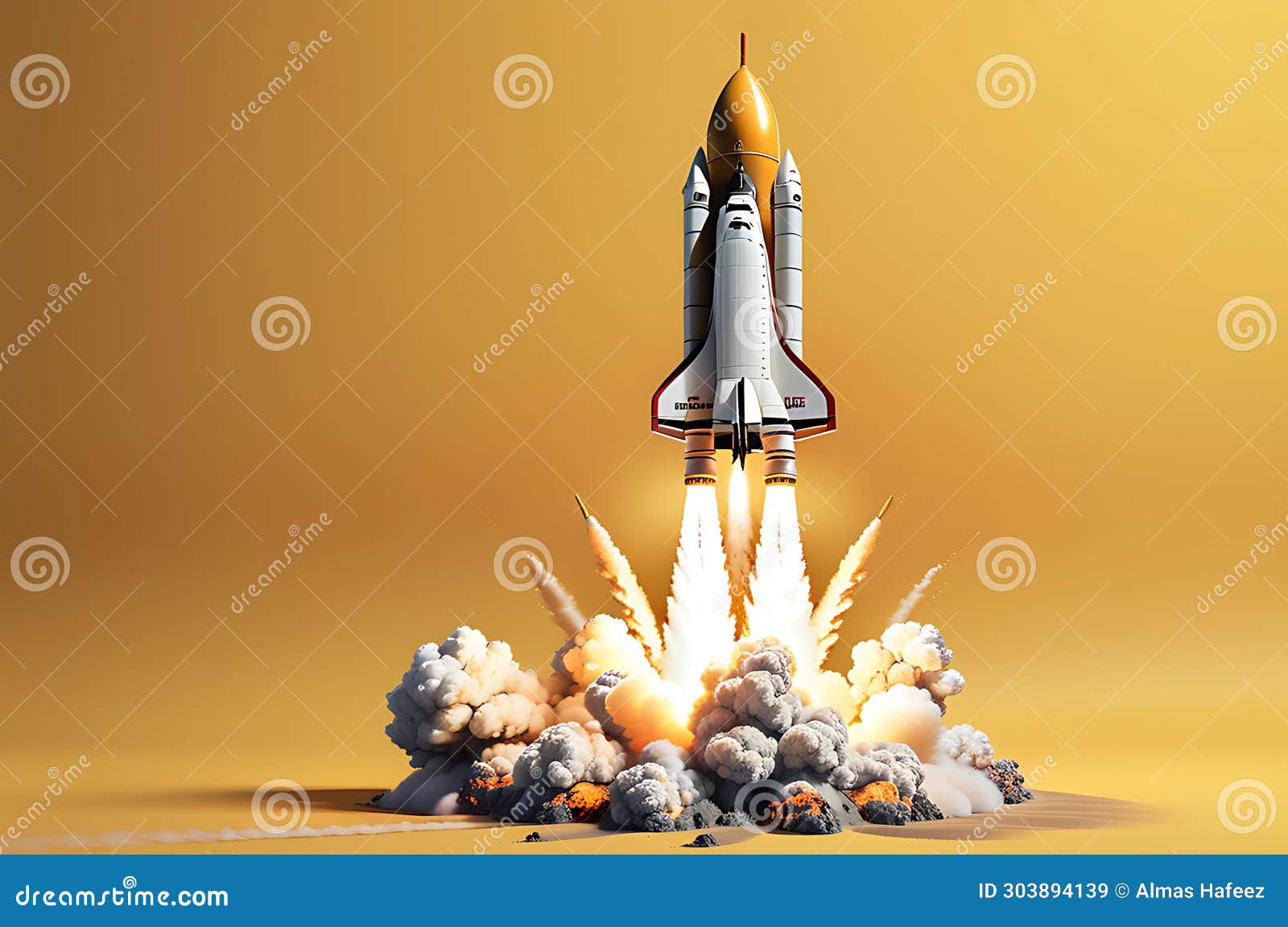 Ignition Rocket Fire Trail Cartoon Vector Illustration | CartoonDealer ...