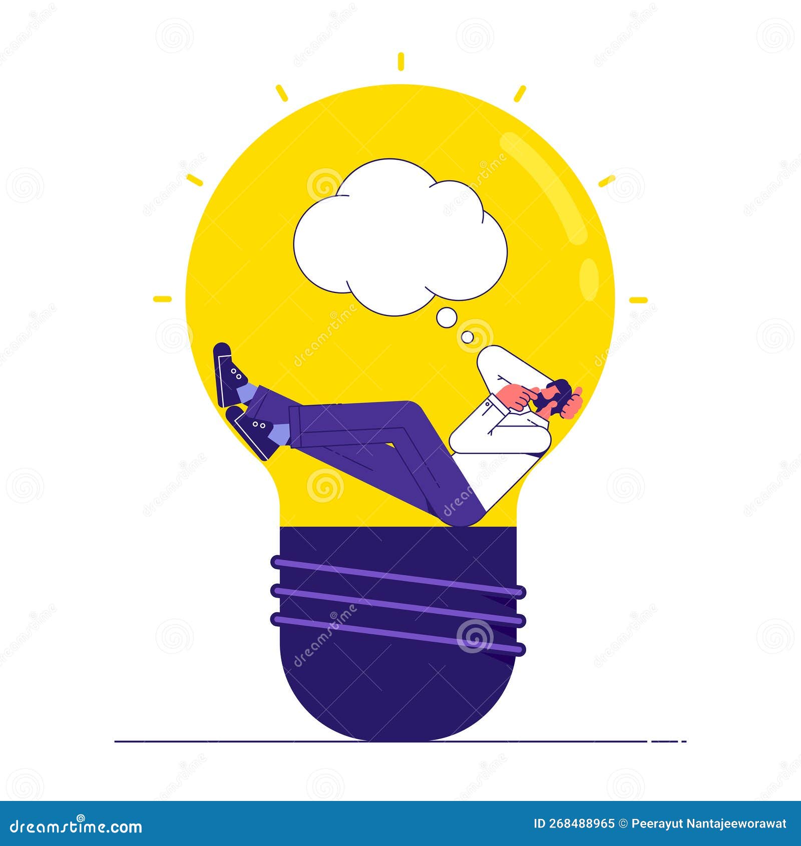 Innovation, or Imagination for Business Success, Thinking about Idea, Solution To Solve Problem ...