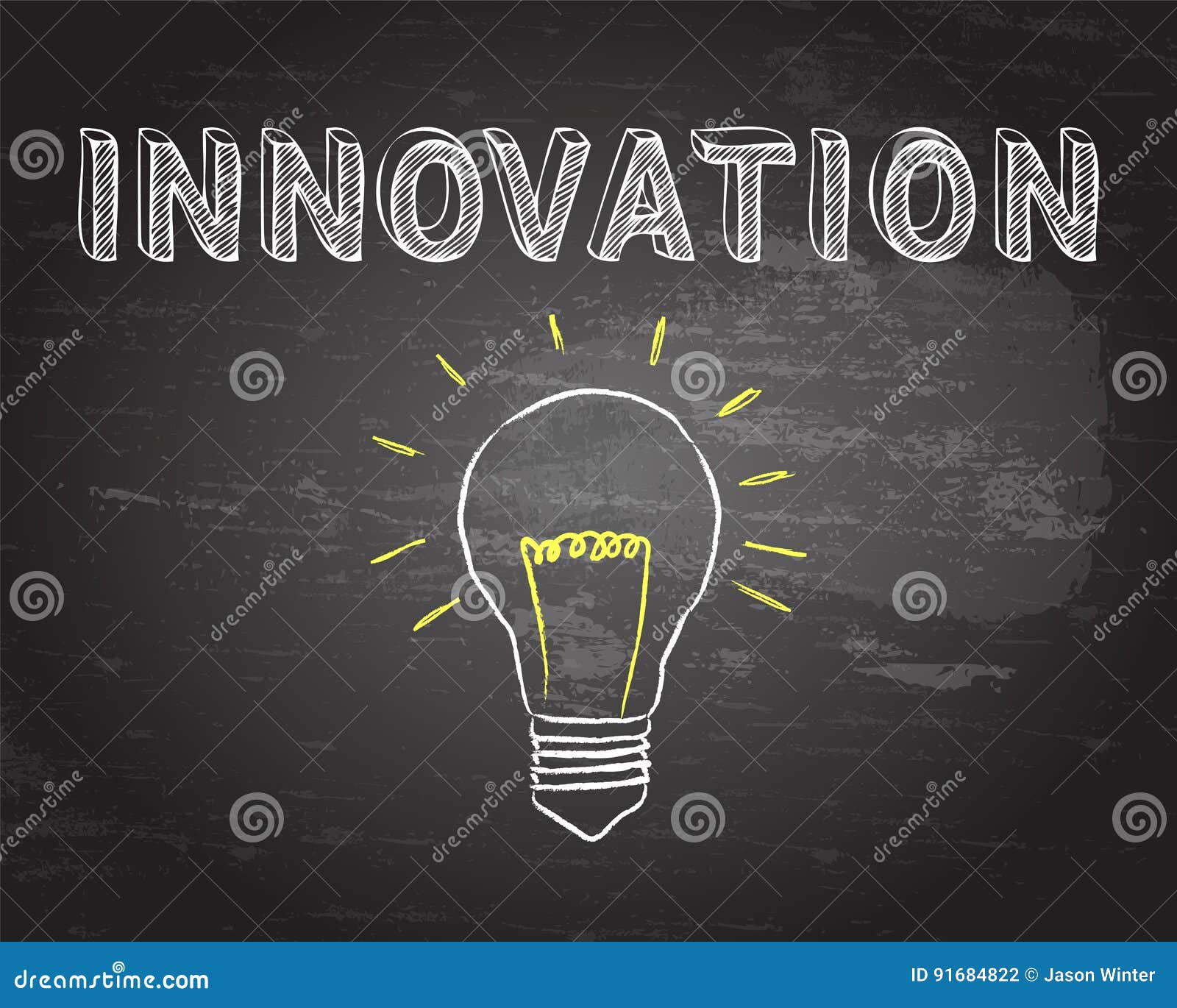 Innovation Light Bulb Blackboard Stock Vector - Illustration of ...