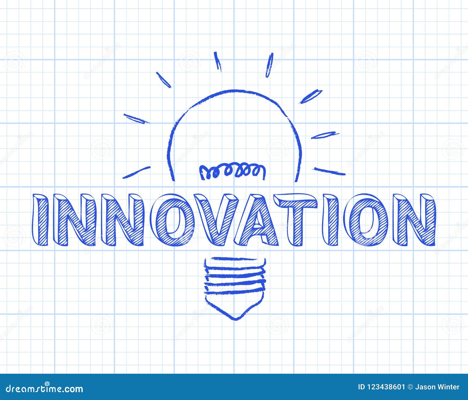 Innovation through Lightbulb Graph Paper Stock Vector - Illustration of ...