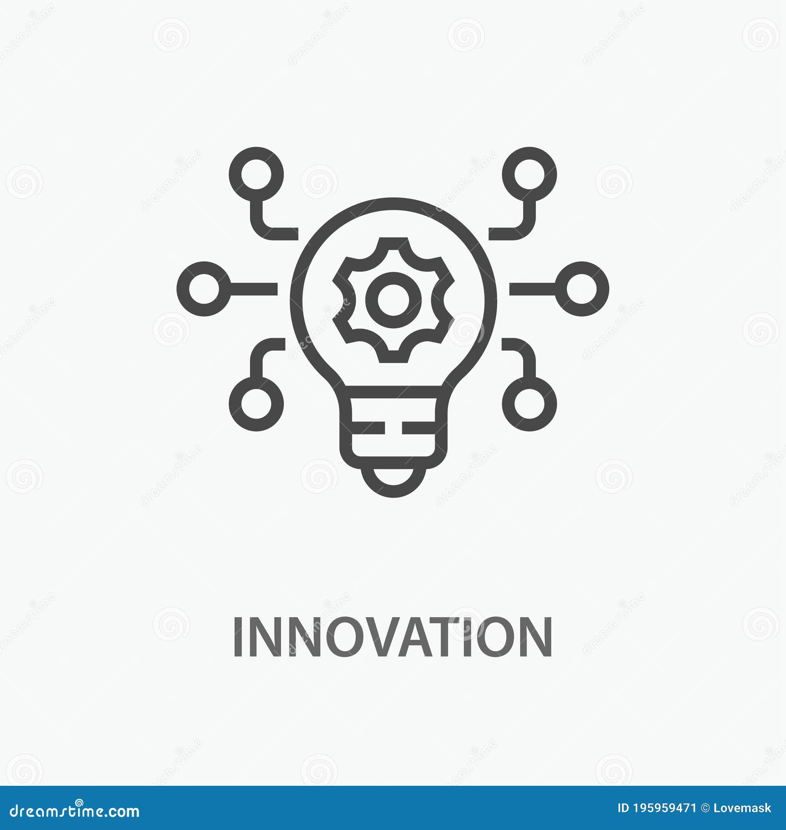 Innovation Line Icon on White Background. Stock Vector - Illustration ...