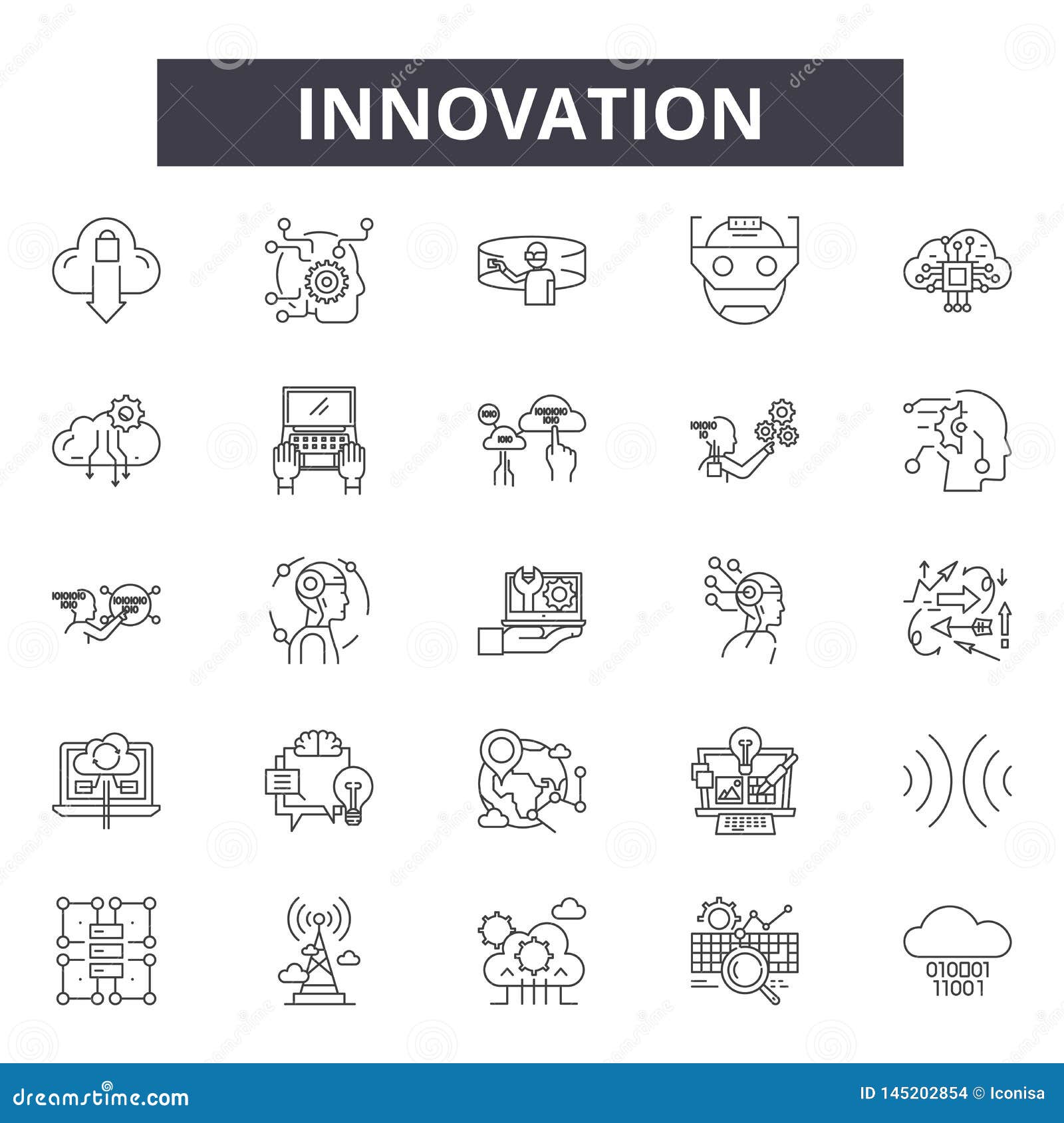 Innovation Line Icons, Signs, Vector Set, Outline Illustration Concept ... Innovation Line Icons, Signs, Vector Set, Outline Illustration Concept ...