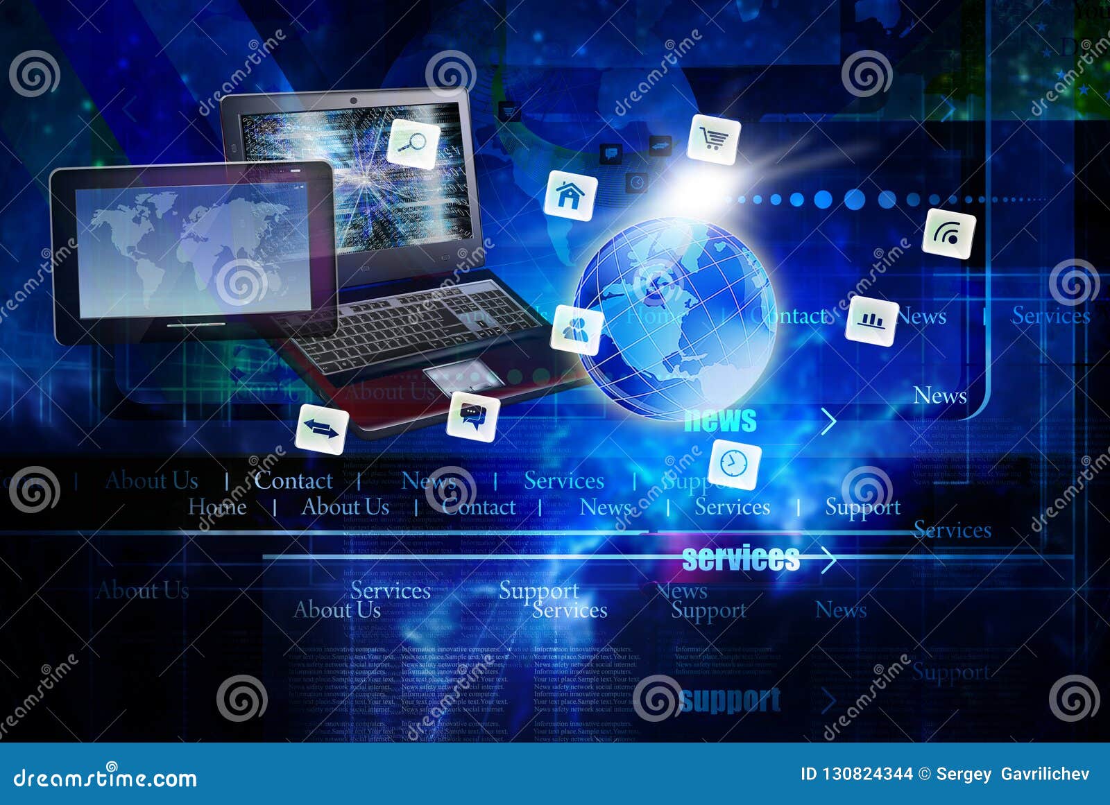 Innovation Modern Wireless Internet Stock Photo - Image of data, gears ...