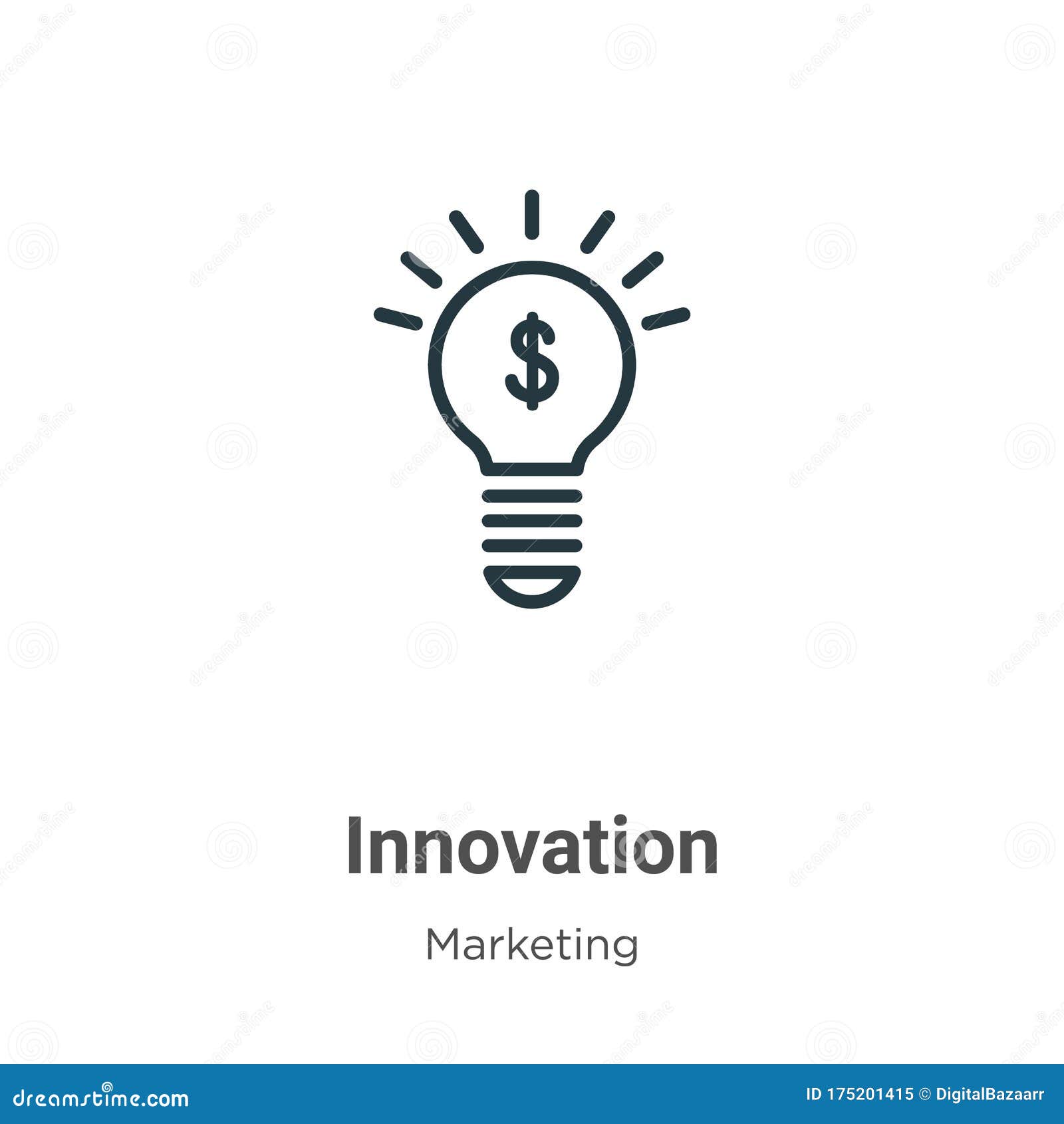 Innovation Outline Vector Icon. Thin Line Black Innovation Icon, Flat ...
