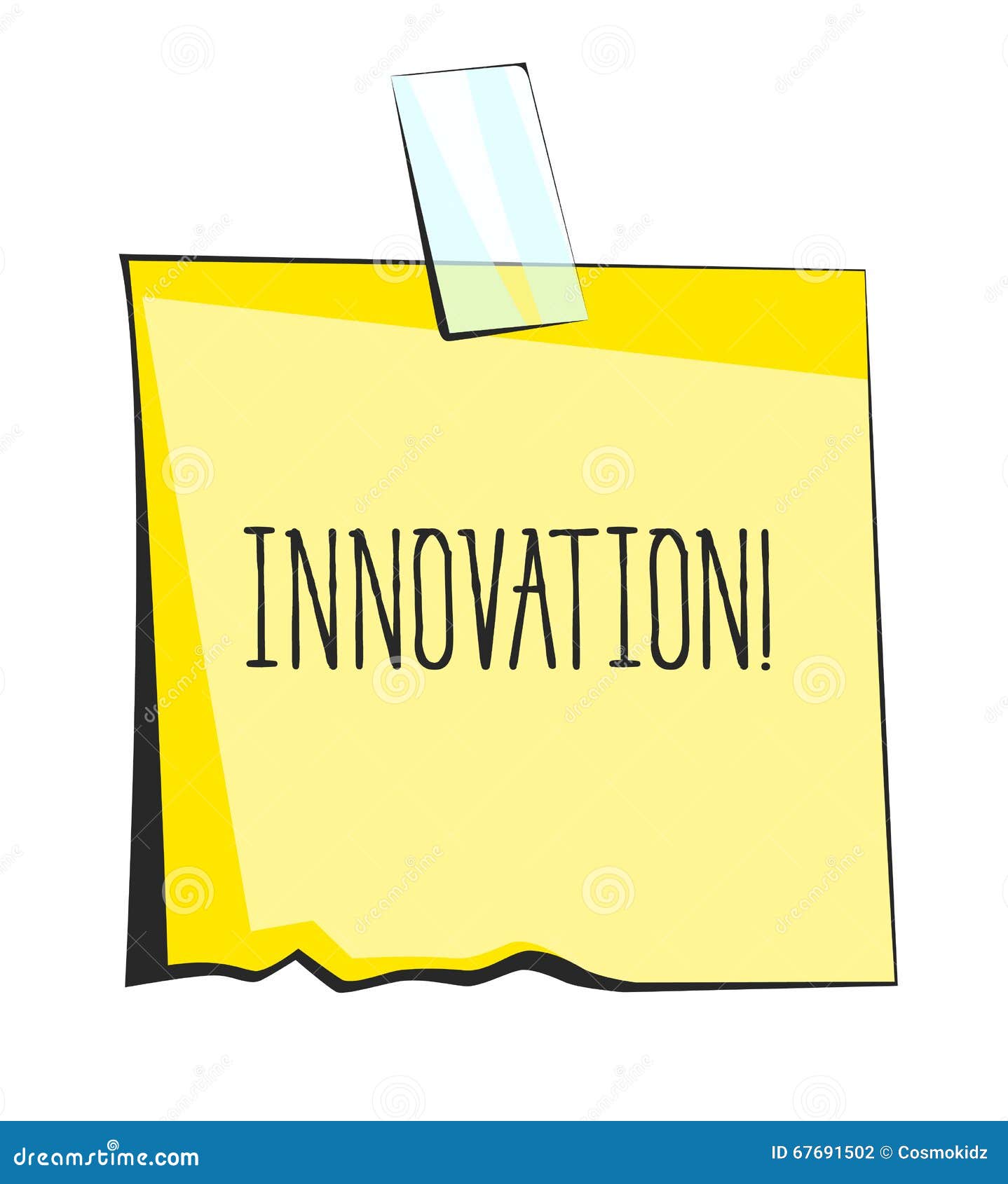 Innovation Paper Sticky Note. Retro Reminder Sticker Stock Illustration ...