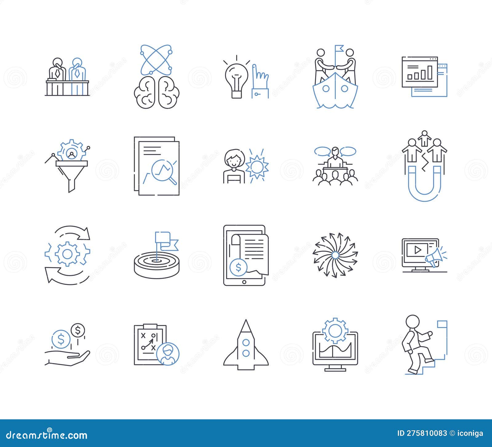 Innovation Planning Line Icons Collection. Creativity, Disruption ...